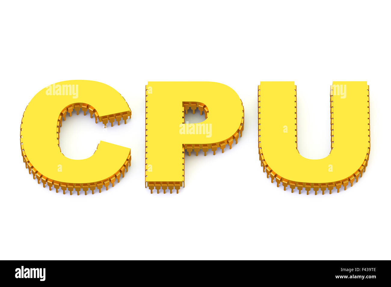 CPU golden symbol isolated on white background Stock Photo - Alamy