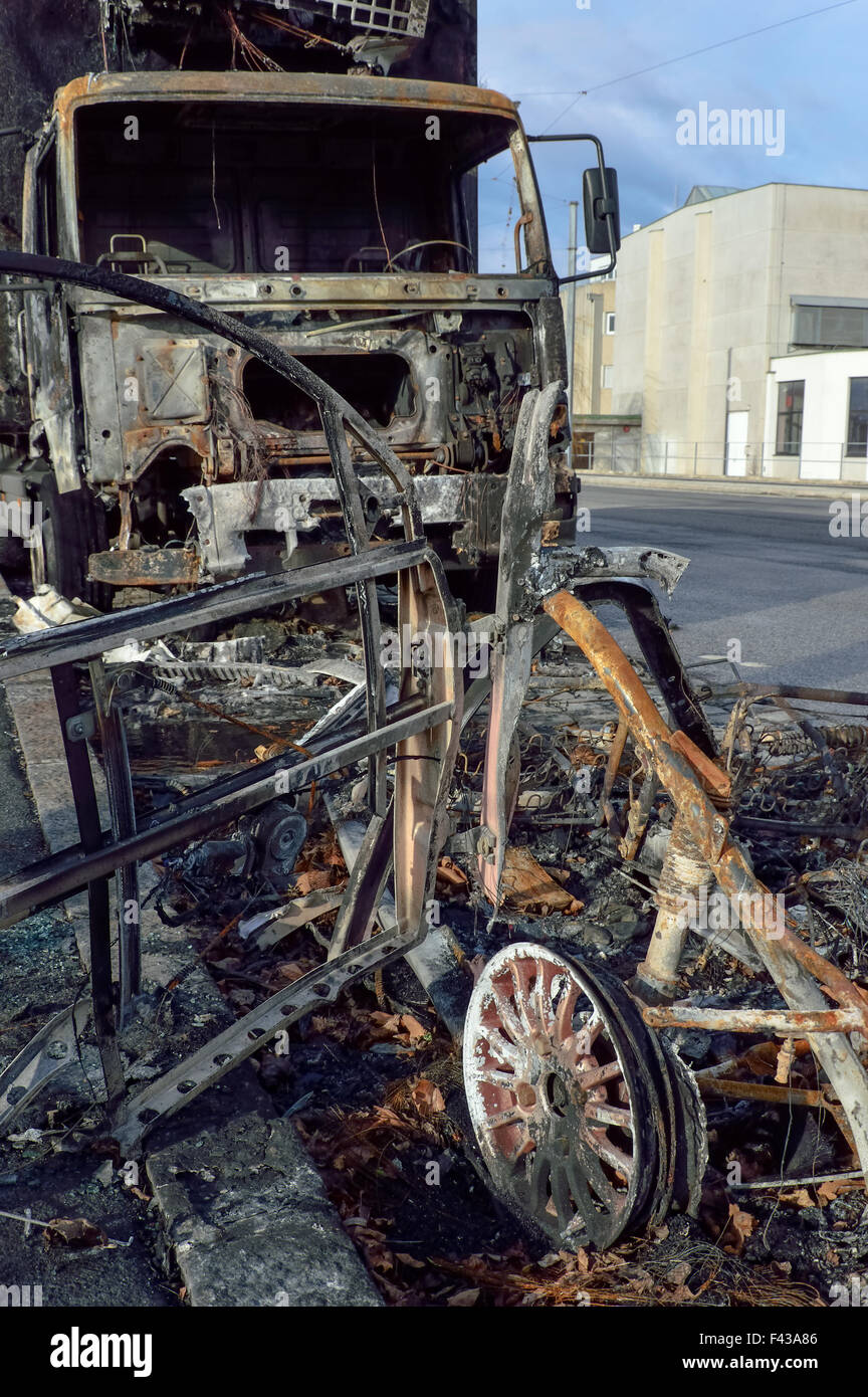 Cable fire in truck Stock Photo - Alamy