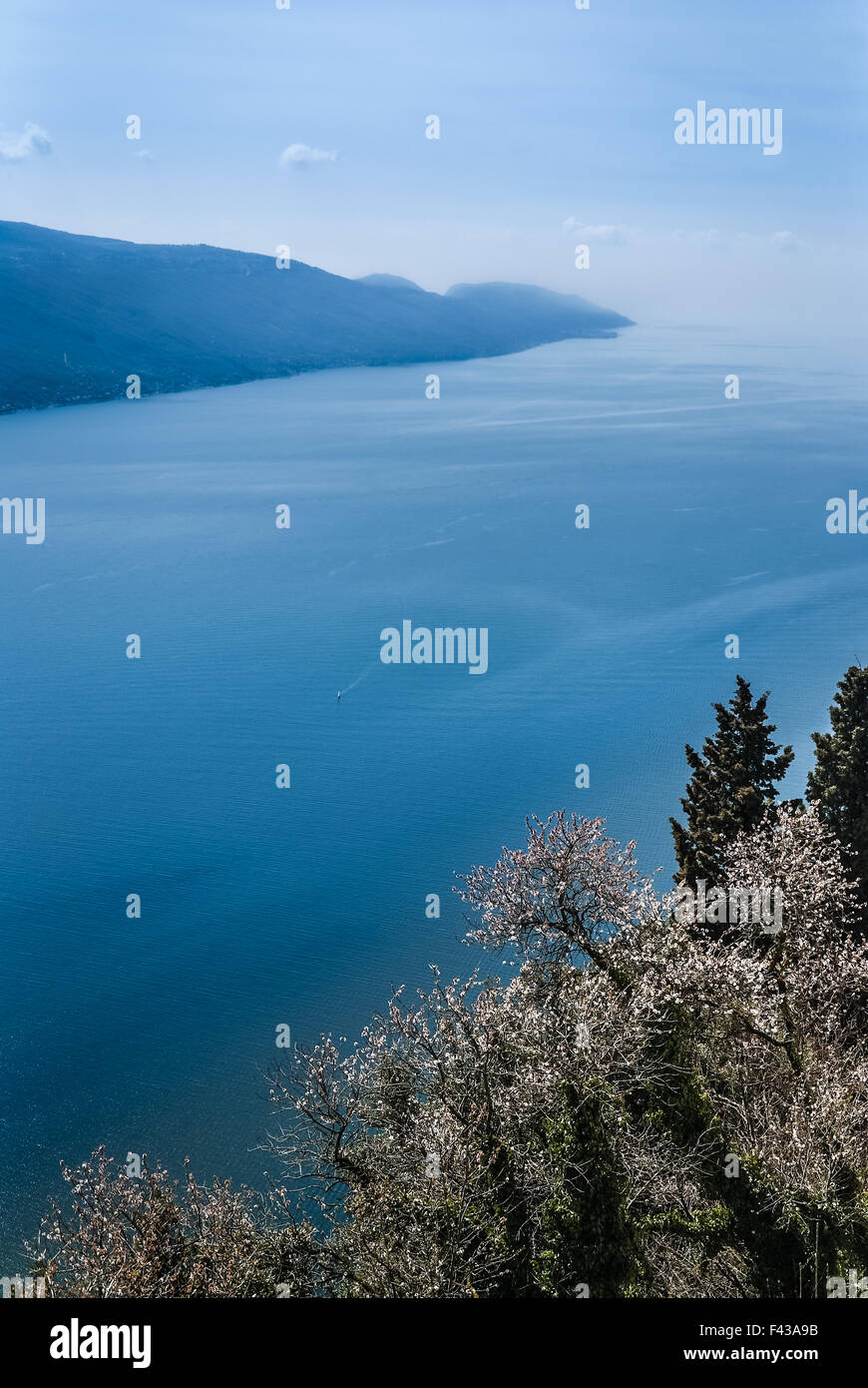 Lake Garda and Monte Baldo in spring Stock Photo - Alamy