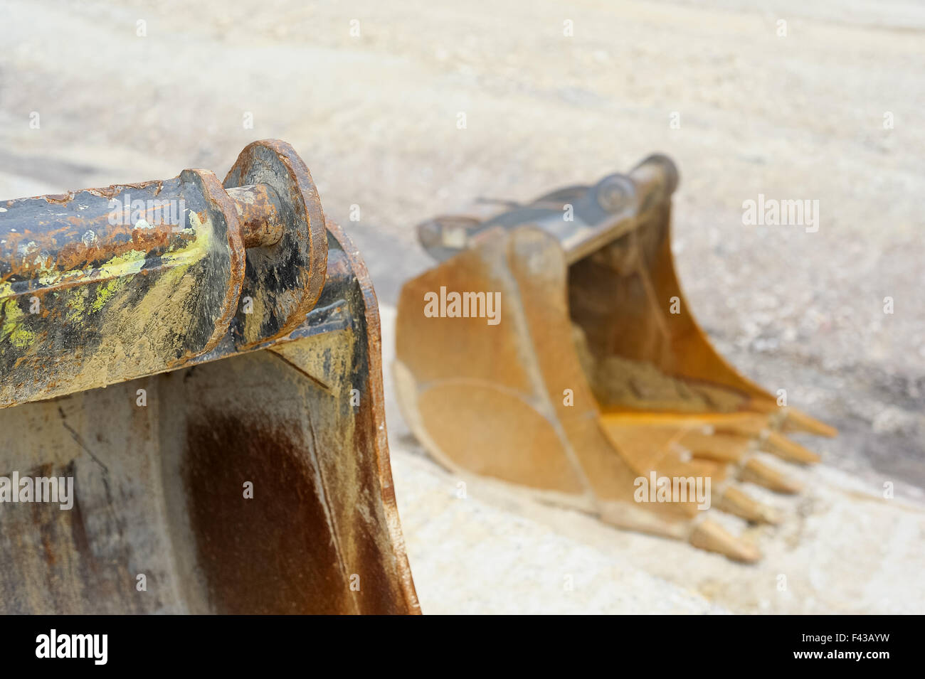 Excavator bucket on a construction site Stock Photo - Alamy