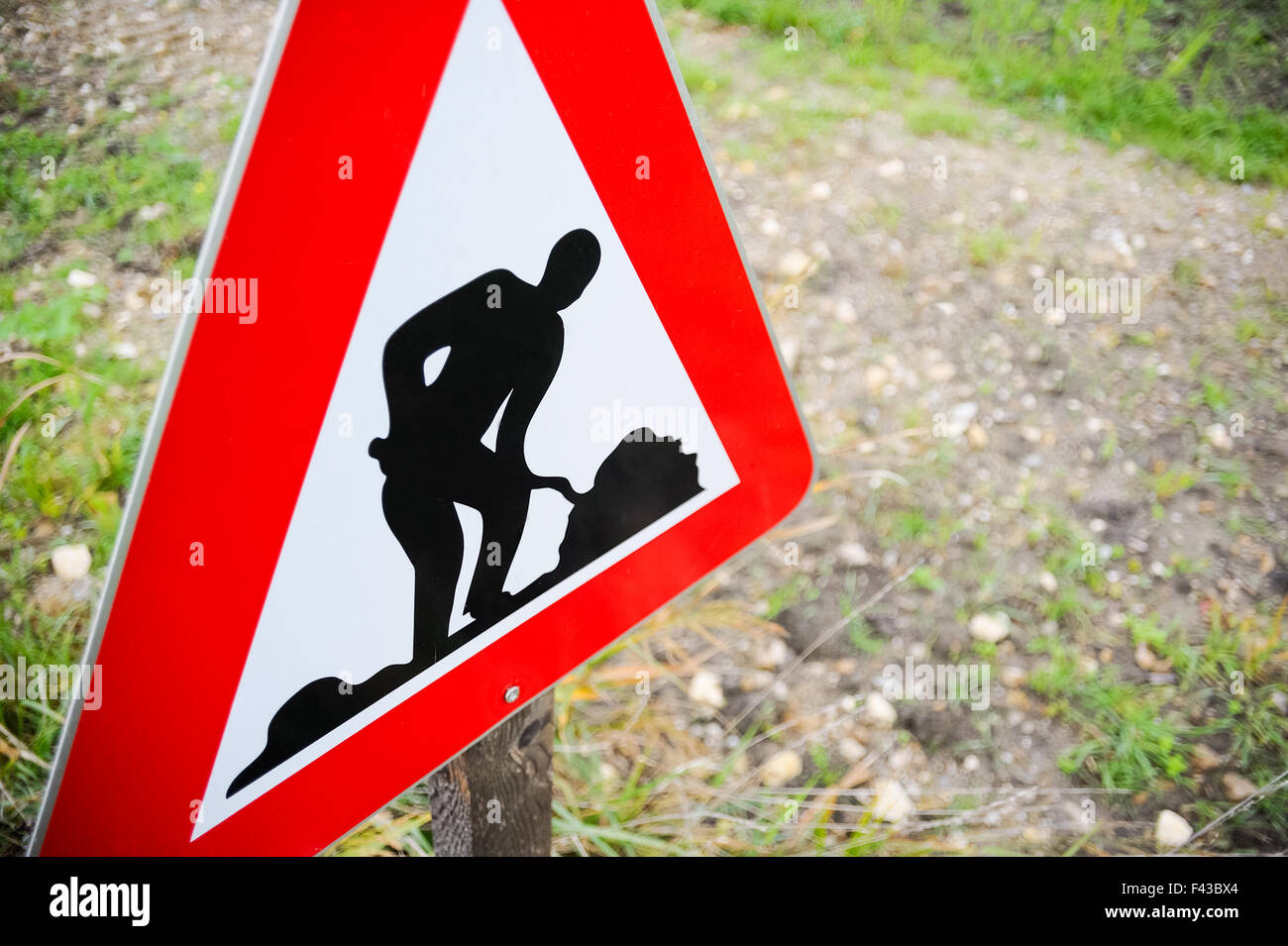 Traffic Sign Warning construction site Stock Photo - Alamy
