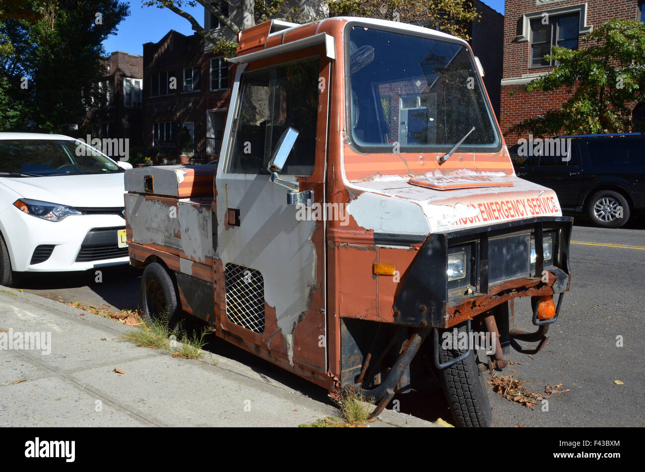 strange small emergency vehicle brooklyn new york Stock Photo - Alamy