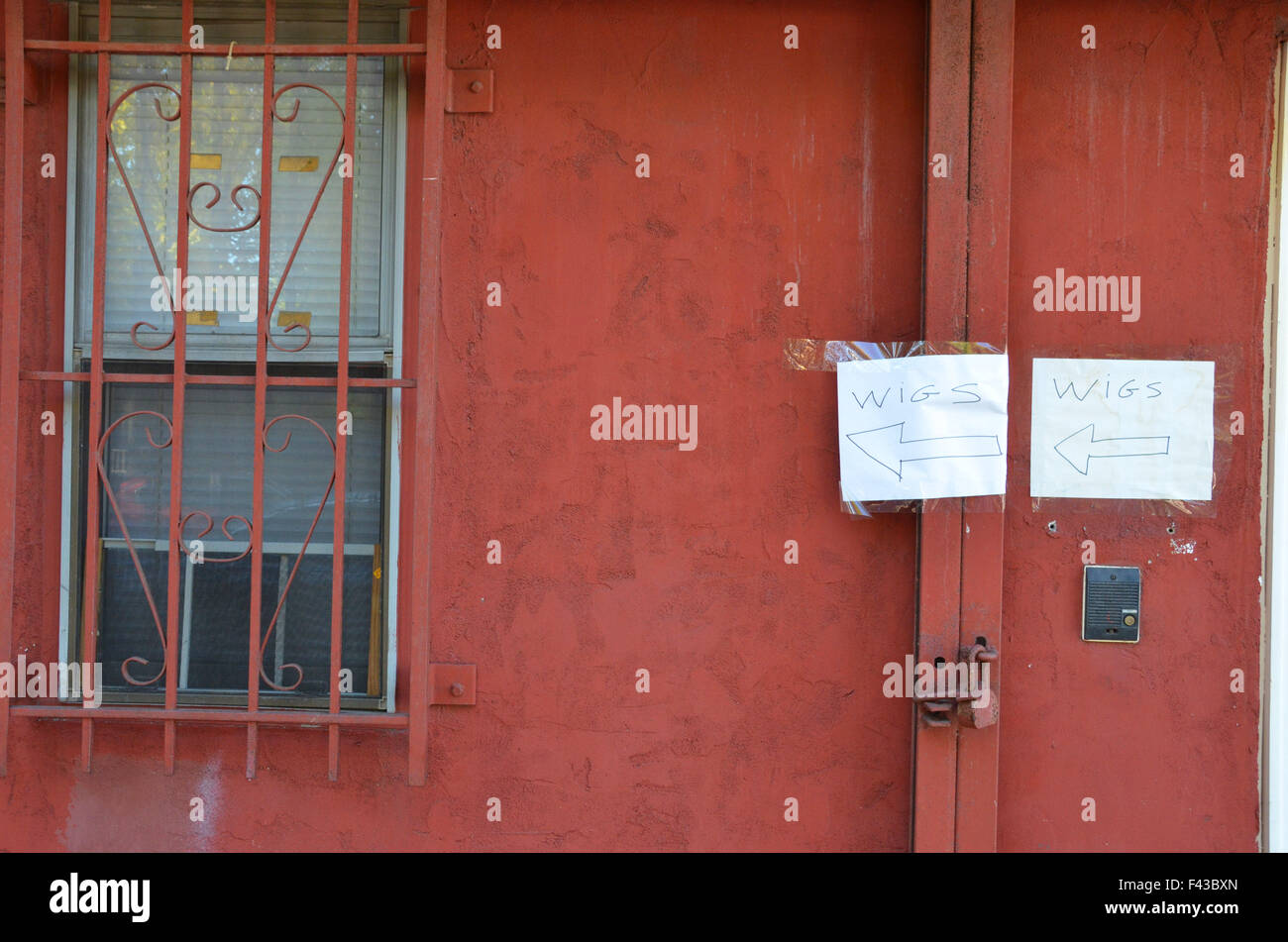 hand written sign saying wigs and direction, borough park brooklyn new ...