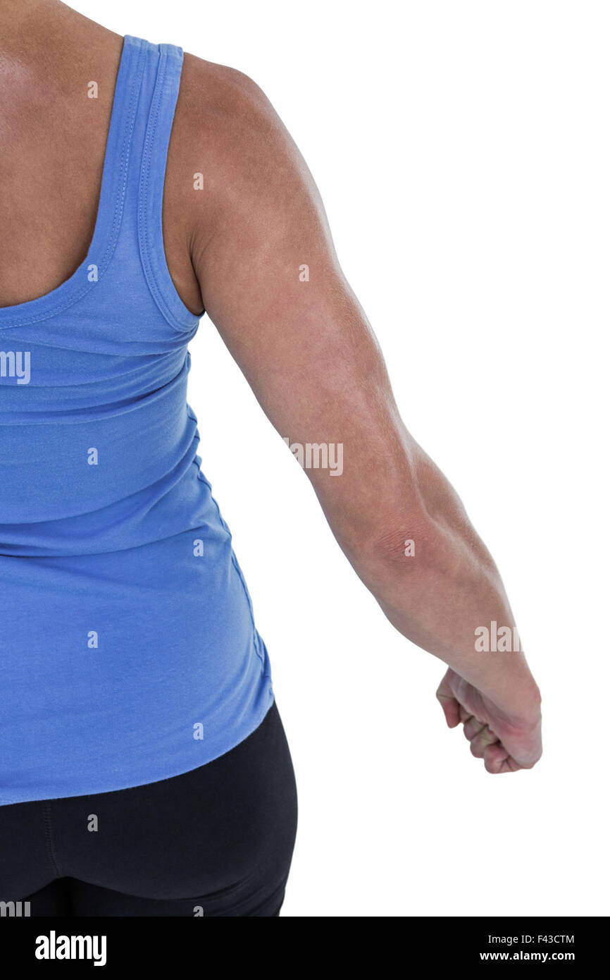 Back view of muscular woman Stock Photo - Alamy