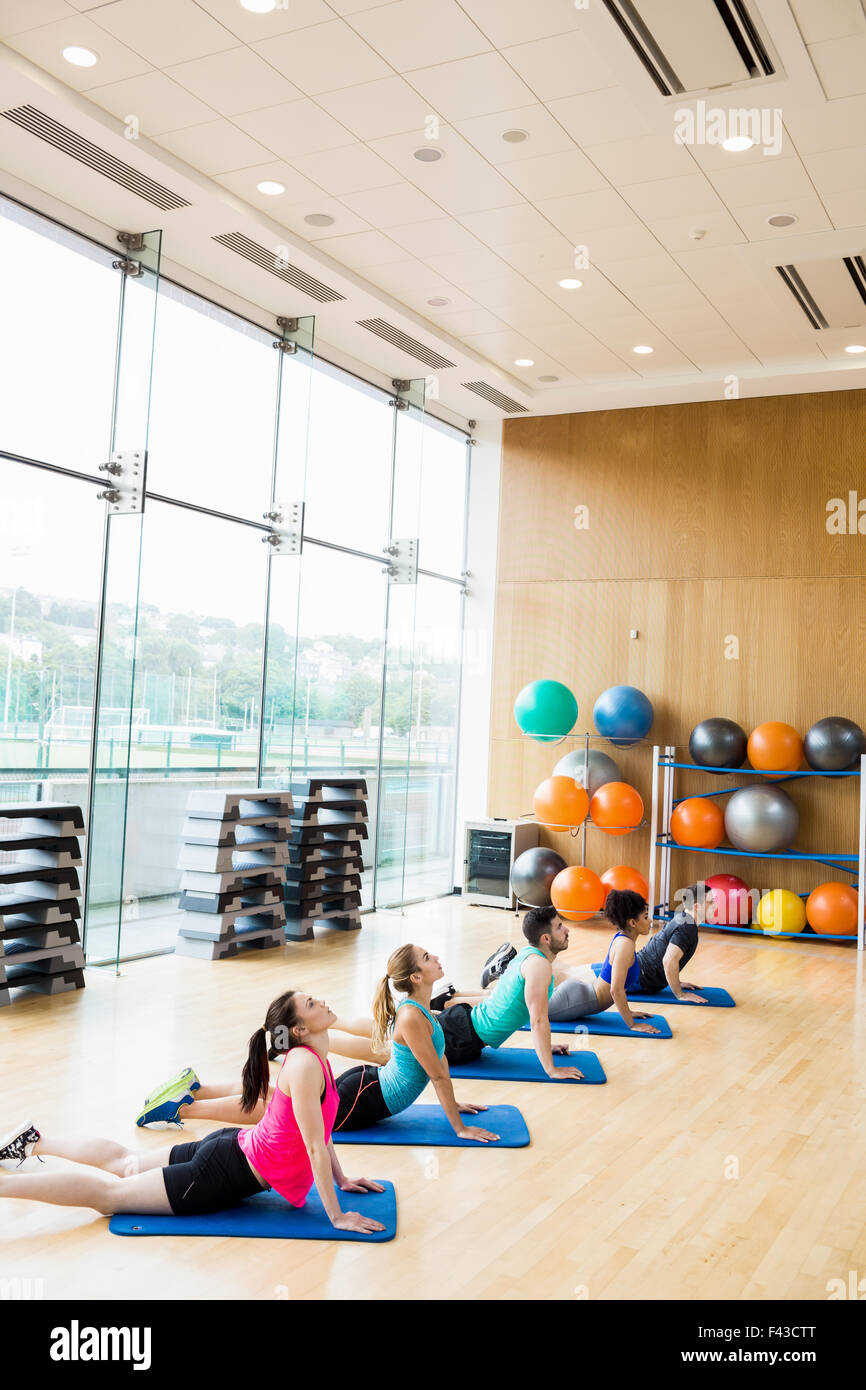 Fitness class exercising in the studio Stock Photo - Alamy