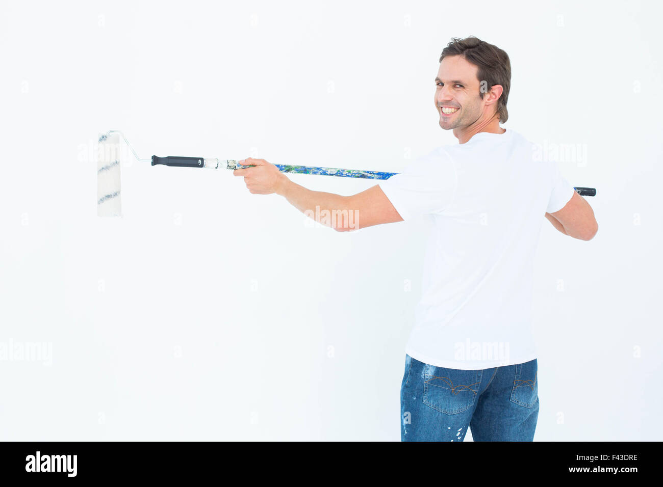 Man happy cut out tool hi-res stock photography and images - Alamy