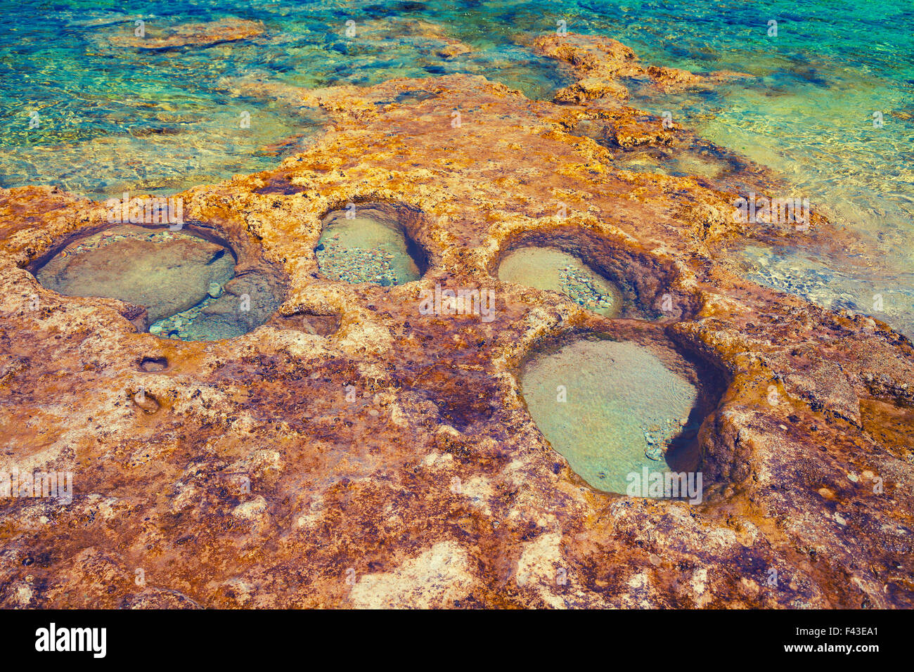 Igneous sea coast, Protaras city, Cyprus Stock Photo - Alamy