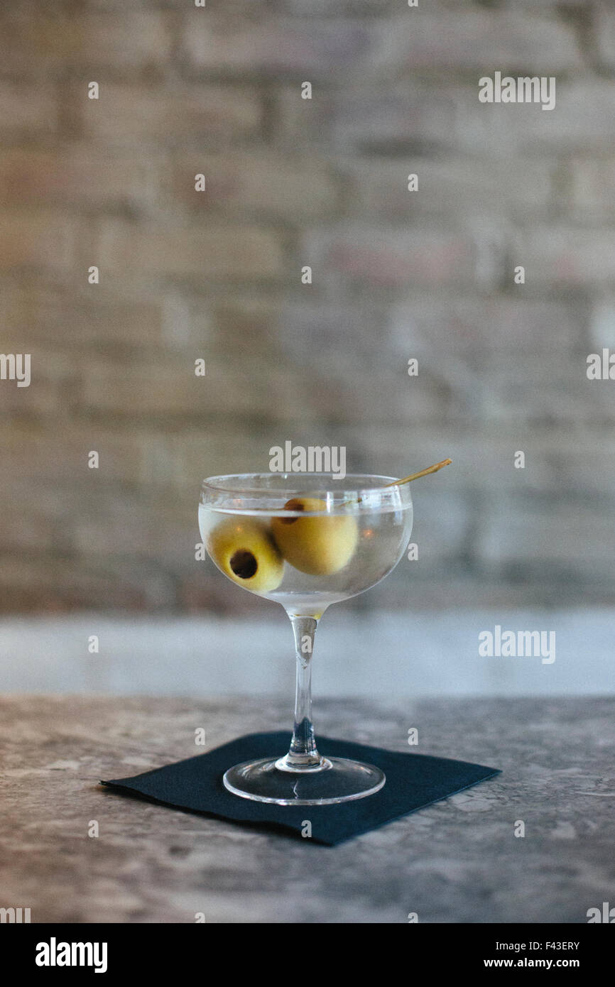 Close up of a Martini at a city restaurant Stock Photo - Alamy