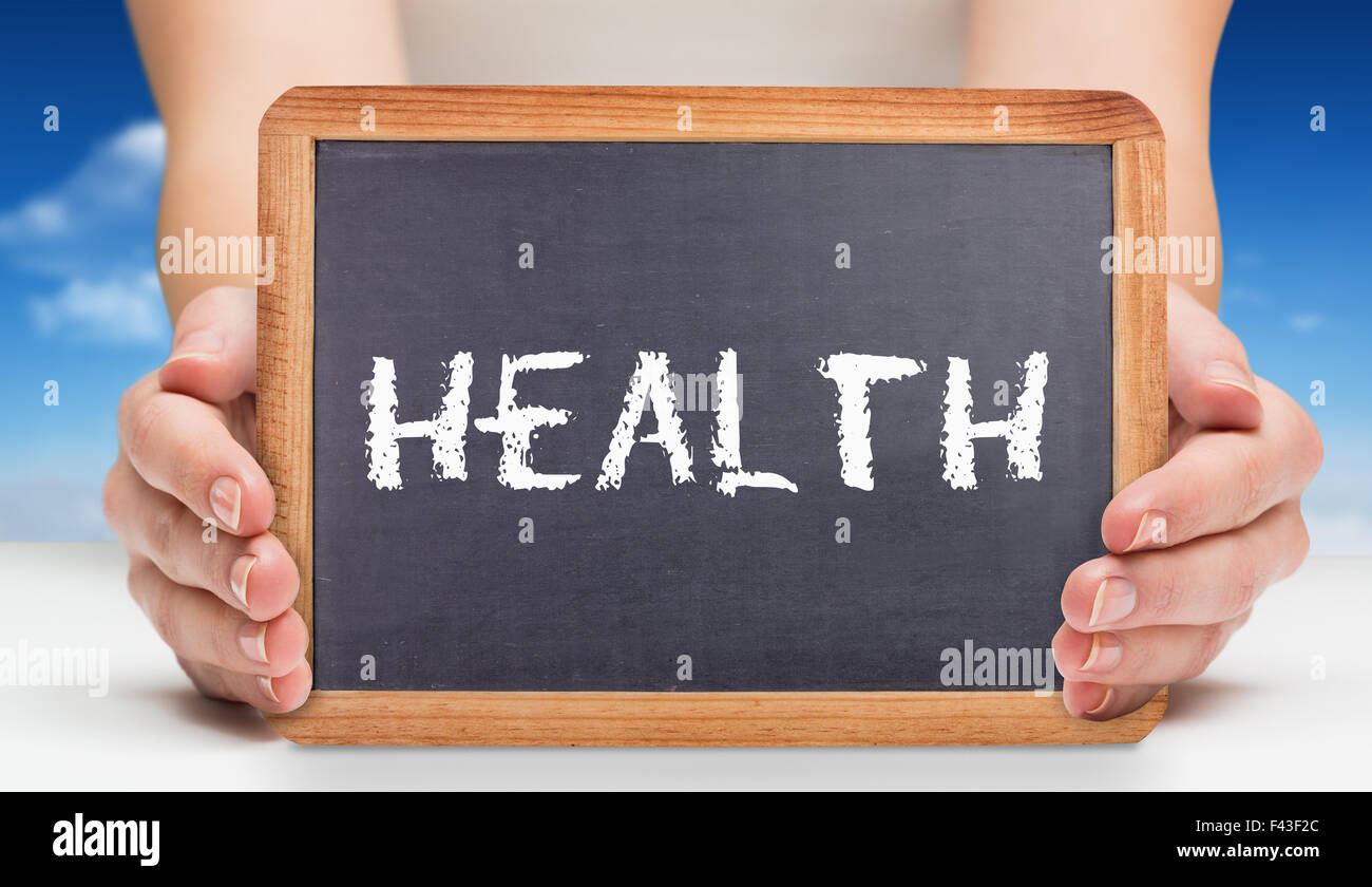 Health against bright blue sky with clouds Stock Photo - Alamy