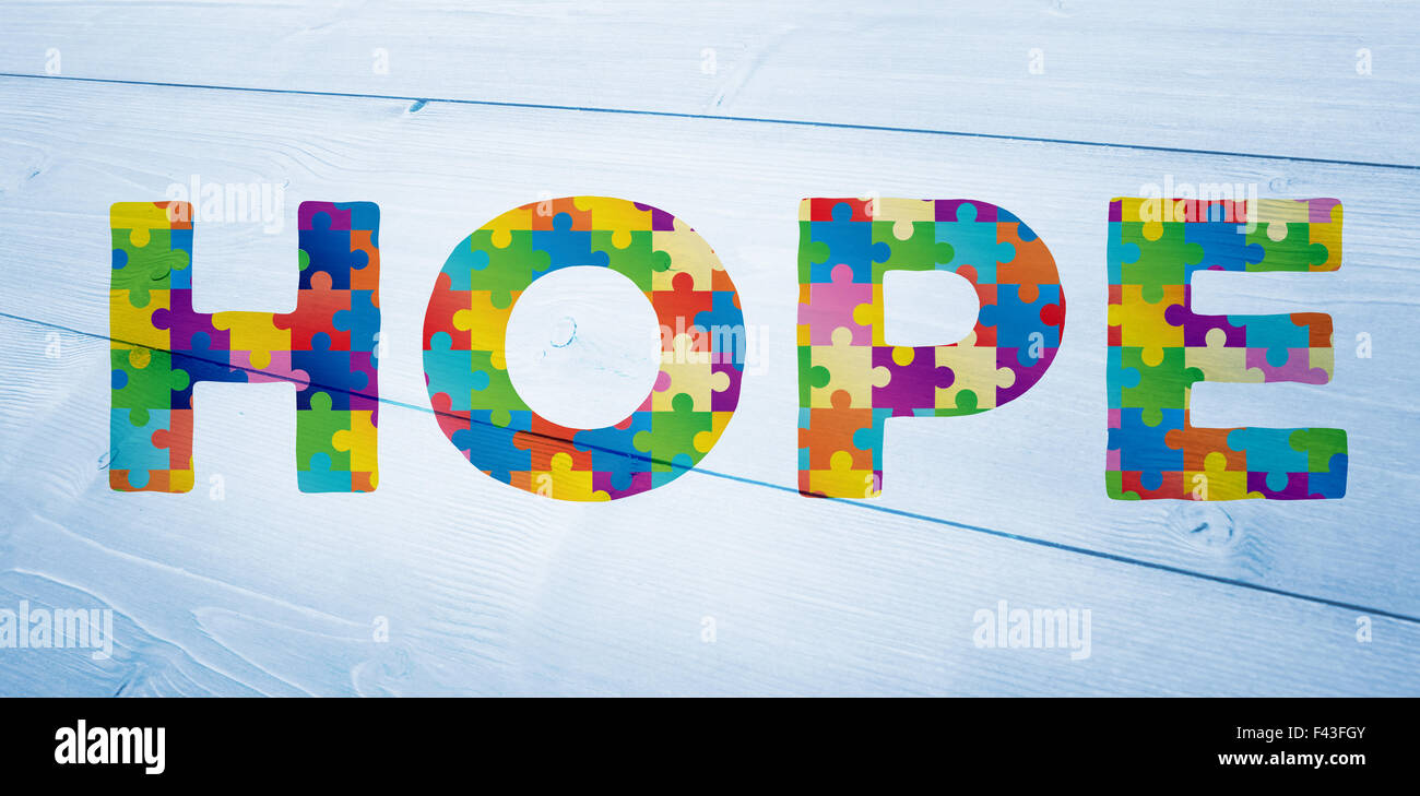 Composite image of autism message of hope Stock Photo - Alamy
