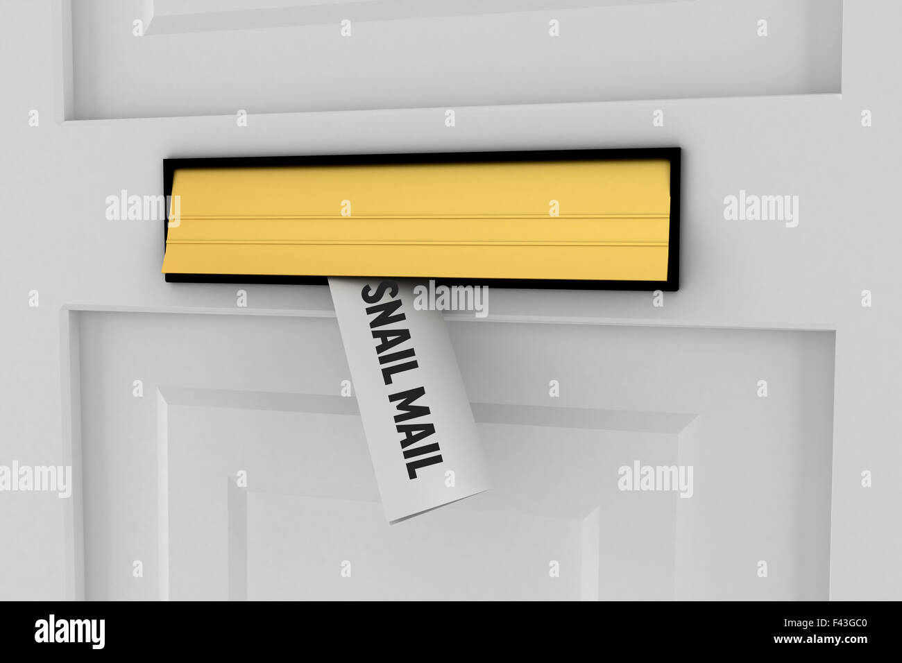 Snail mail against letter through post box Stock Photo - Alamy