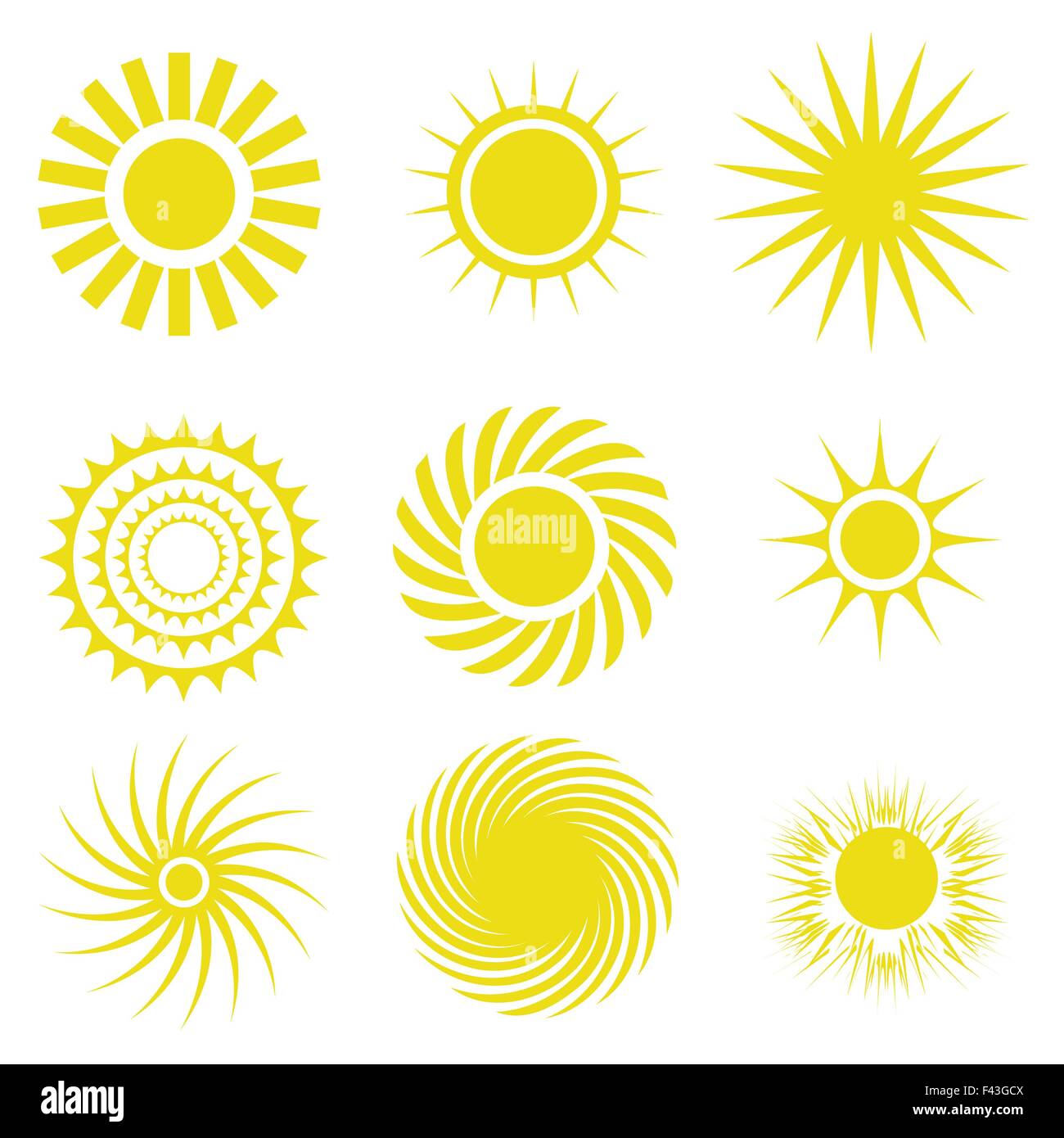 Sun rays icons hi-res stock photography and images - Alamy