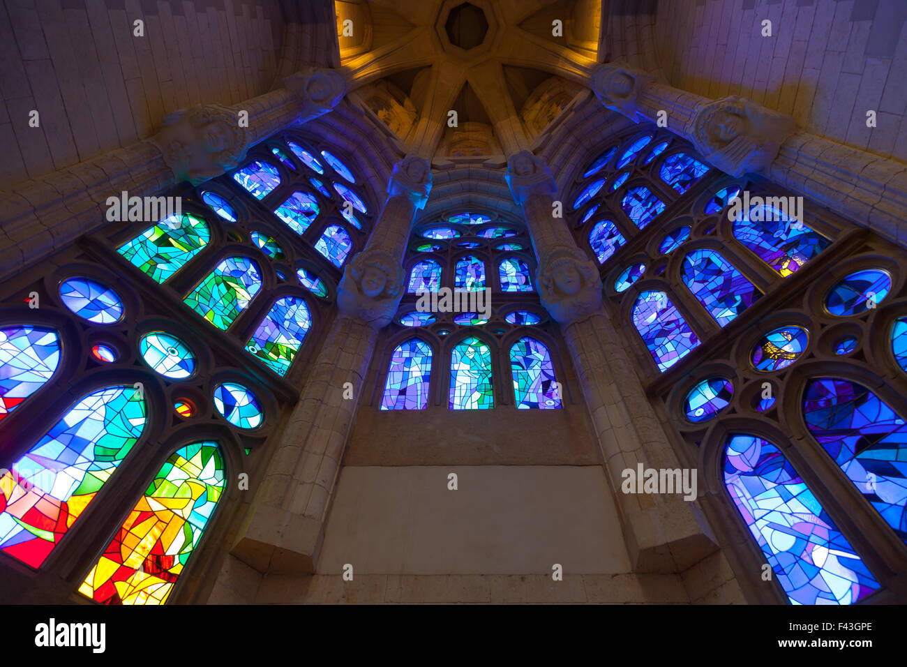 Church windows interior Stock Photo - Alamy