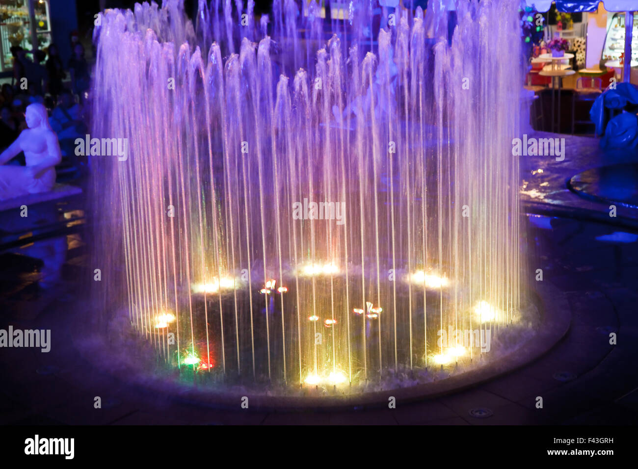 Fountain night lights Stock Photo - Alamy