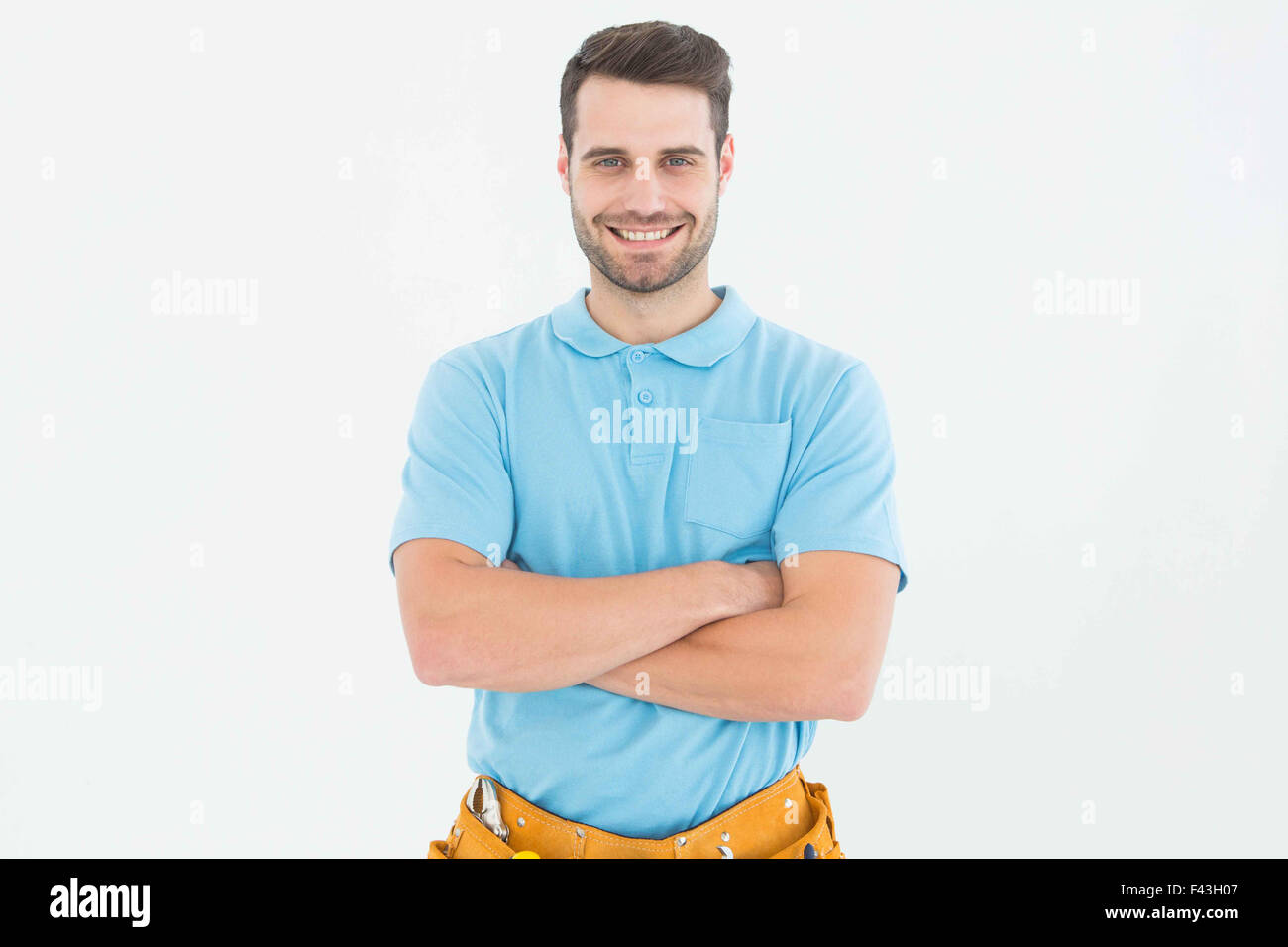 Happy carpenter man arms hi-res stock photography and images - Alamy