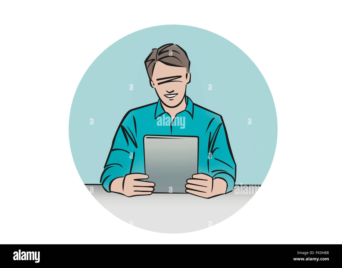 Man using graphic tablet Cut Out Stock Images & Pictures - Alamy