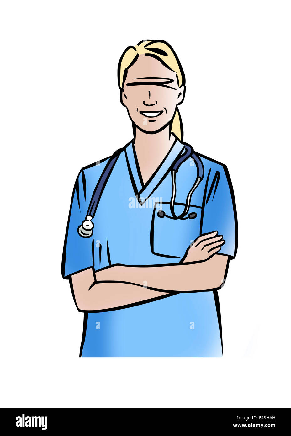 Illustration of female nurse Stock Photo - Alamy