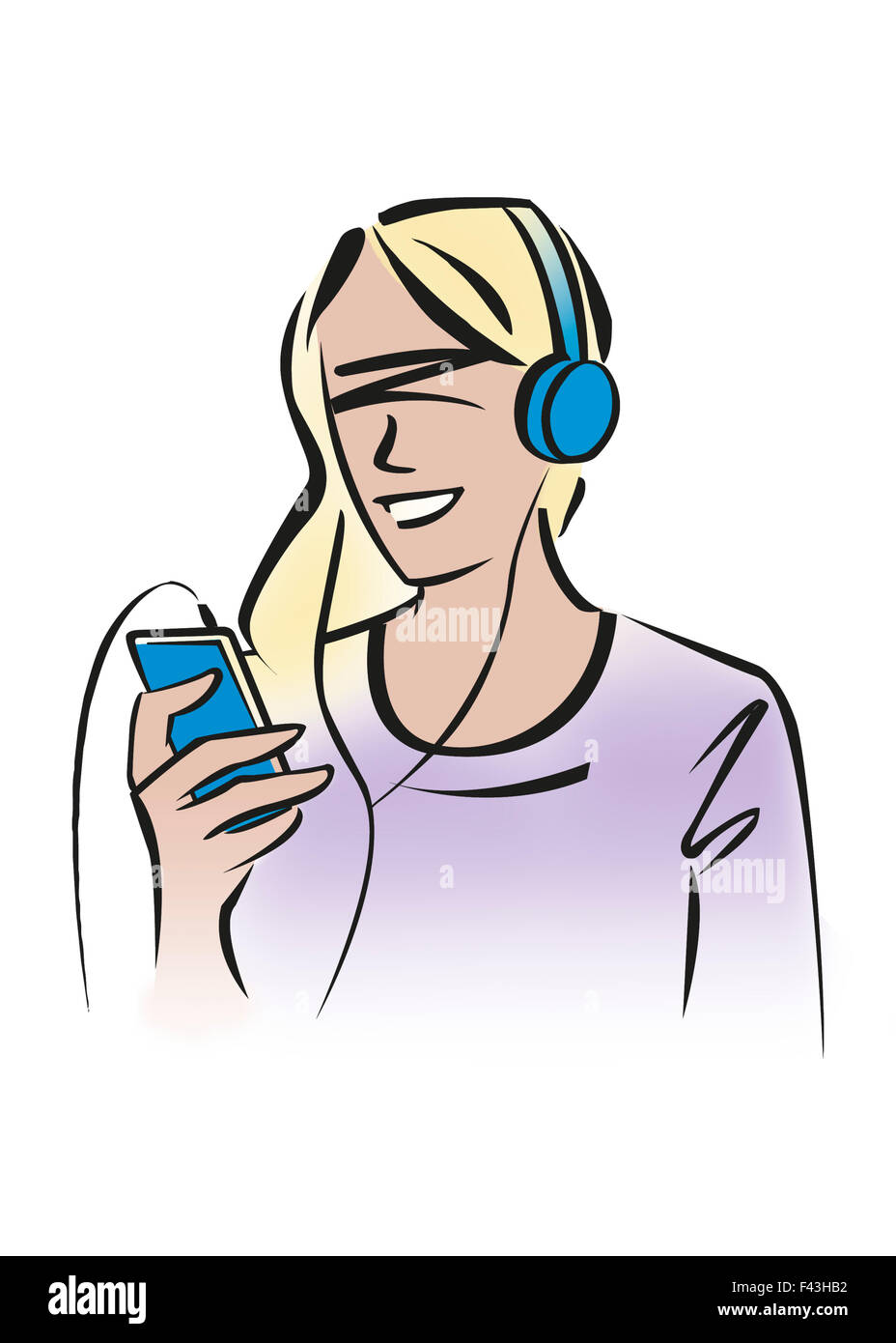 Woman music player Cut Out Stock Images & Pictures - Alamy