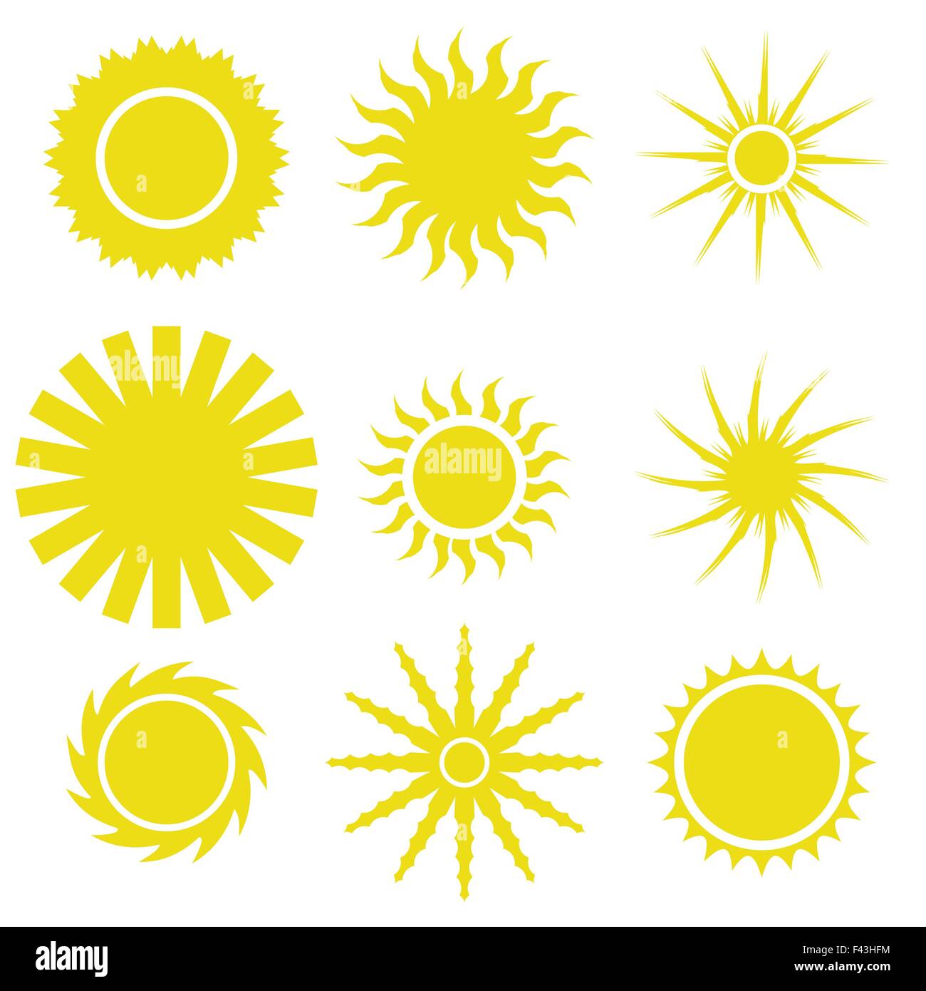 sun icons set Stock Photo - Alamy