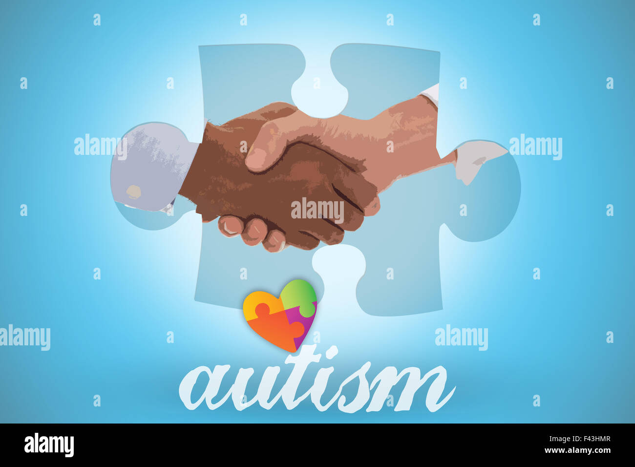 Autism against blue background with vignette Stock Photo - Alamy