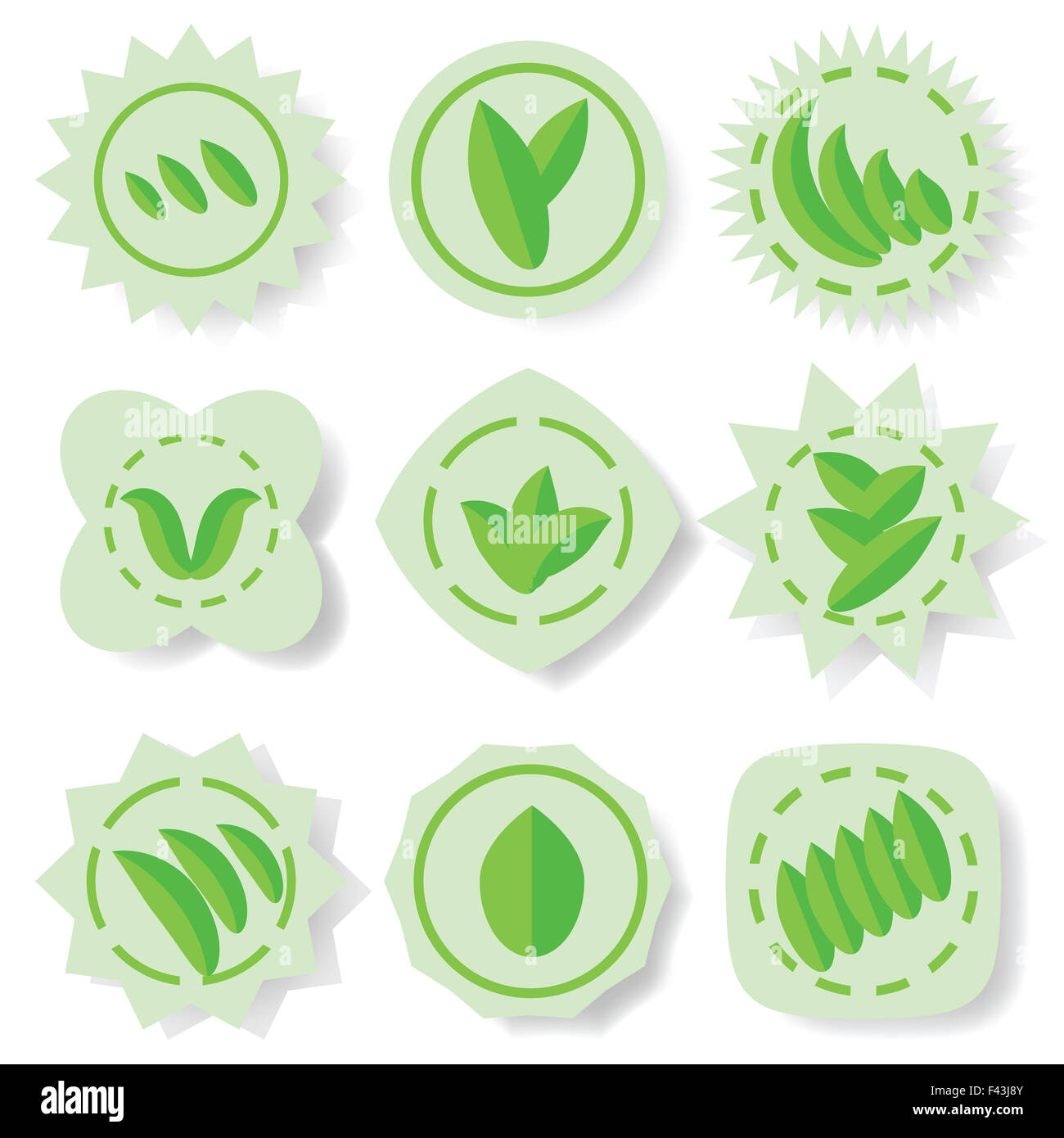 set of leaves icons Stock Photo - Alamy