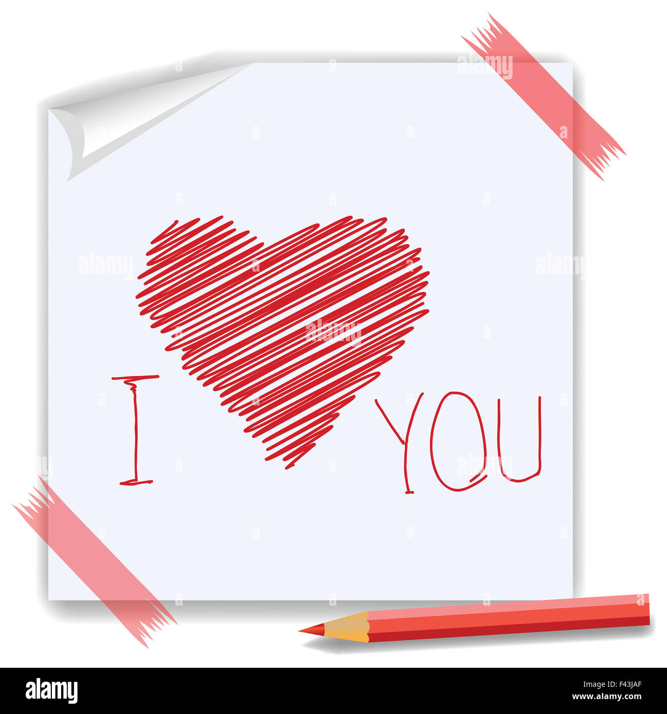 Banner red heart symbol Cut Out Stock Images & Pictures - Alamy