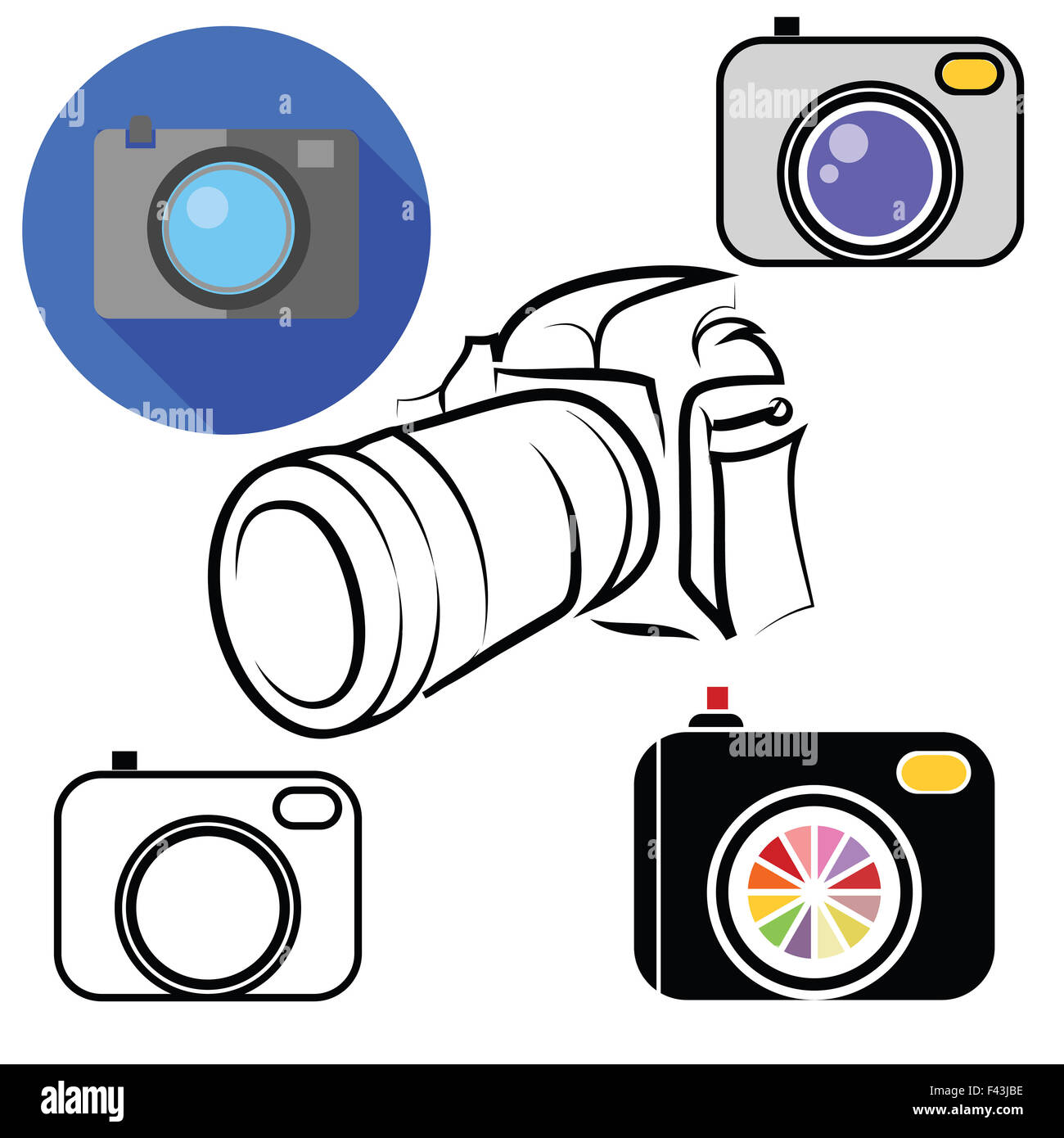 Simple photography icons camera symbol hi-res stock photography and ...