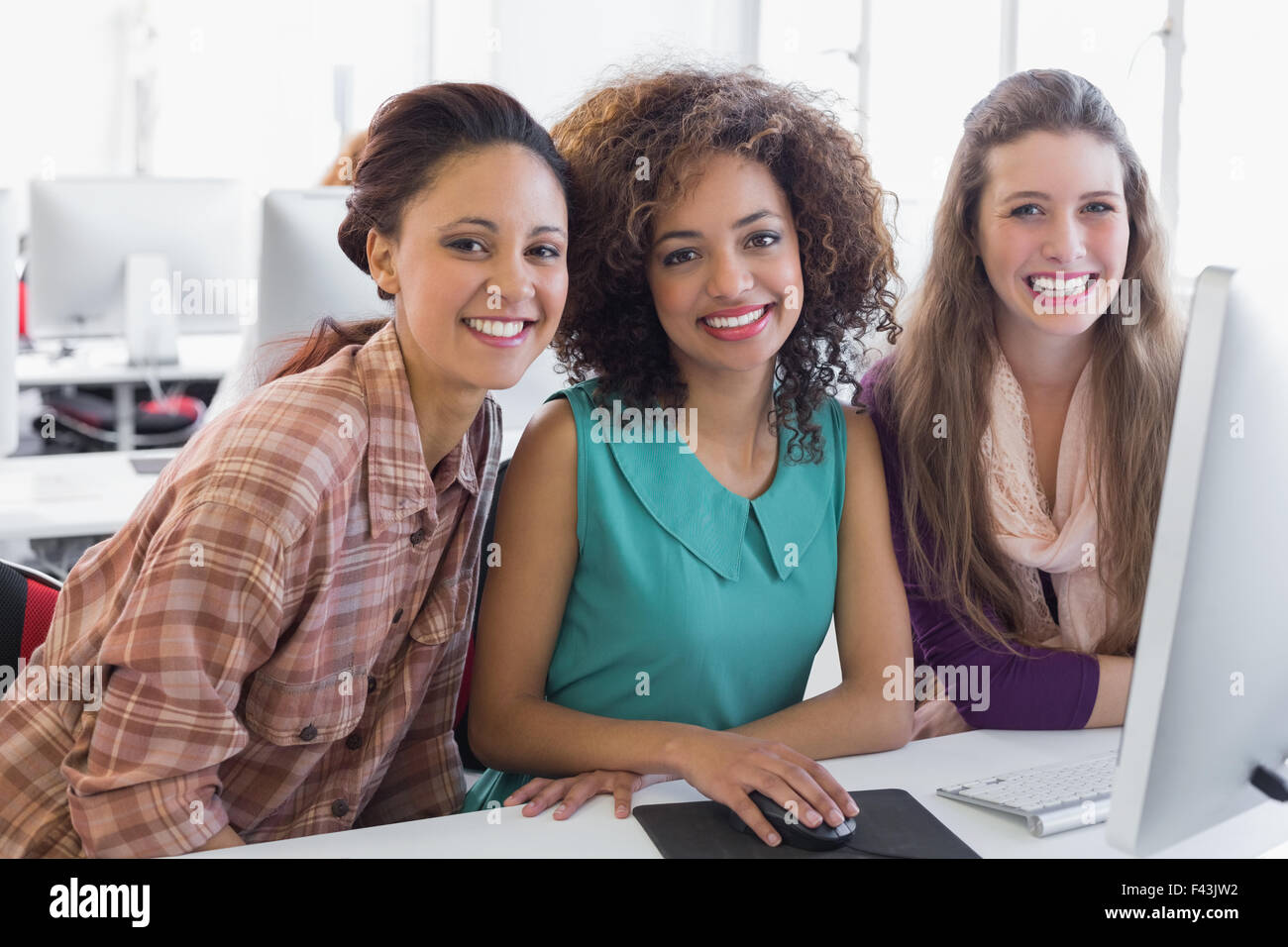 Students working in computer room Stock Photo - Alamy