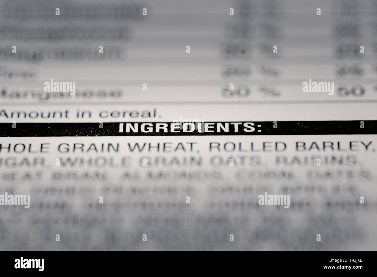 Ingredients list on food package hi-res stock photography and images ...