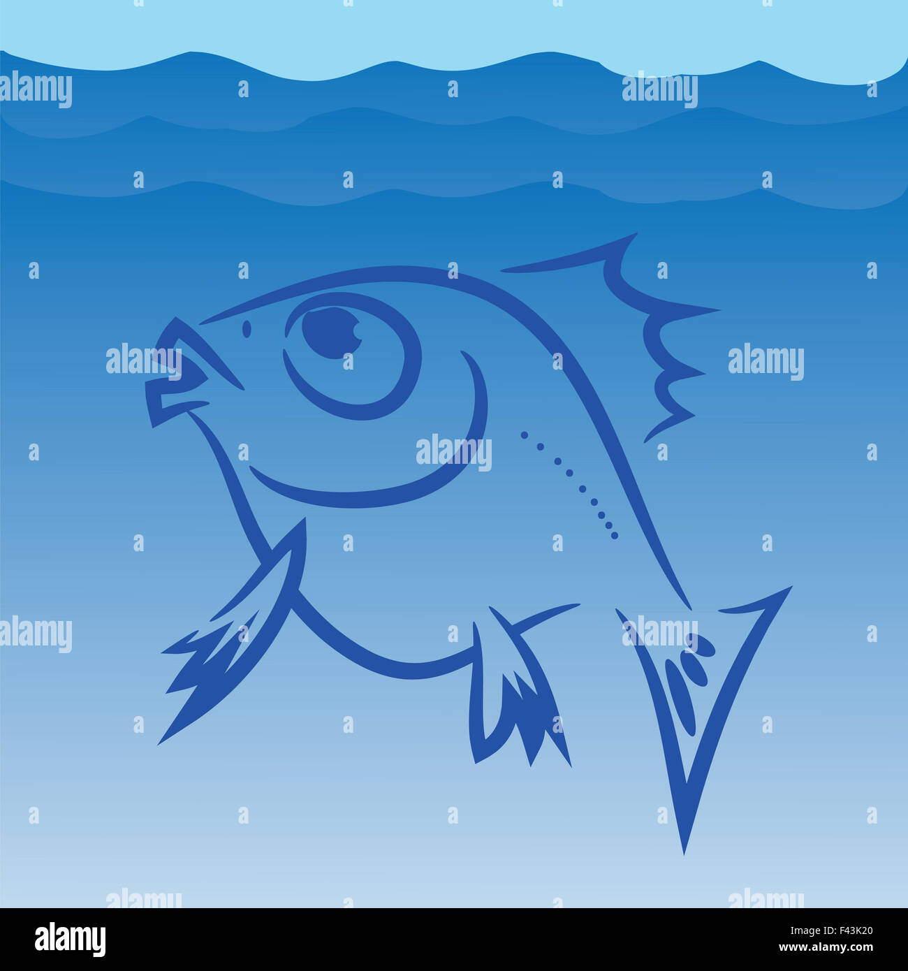 Cartoon image fish splashing in hi-res stock photography and images - Alamy