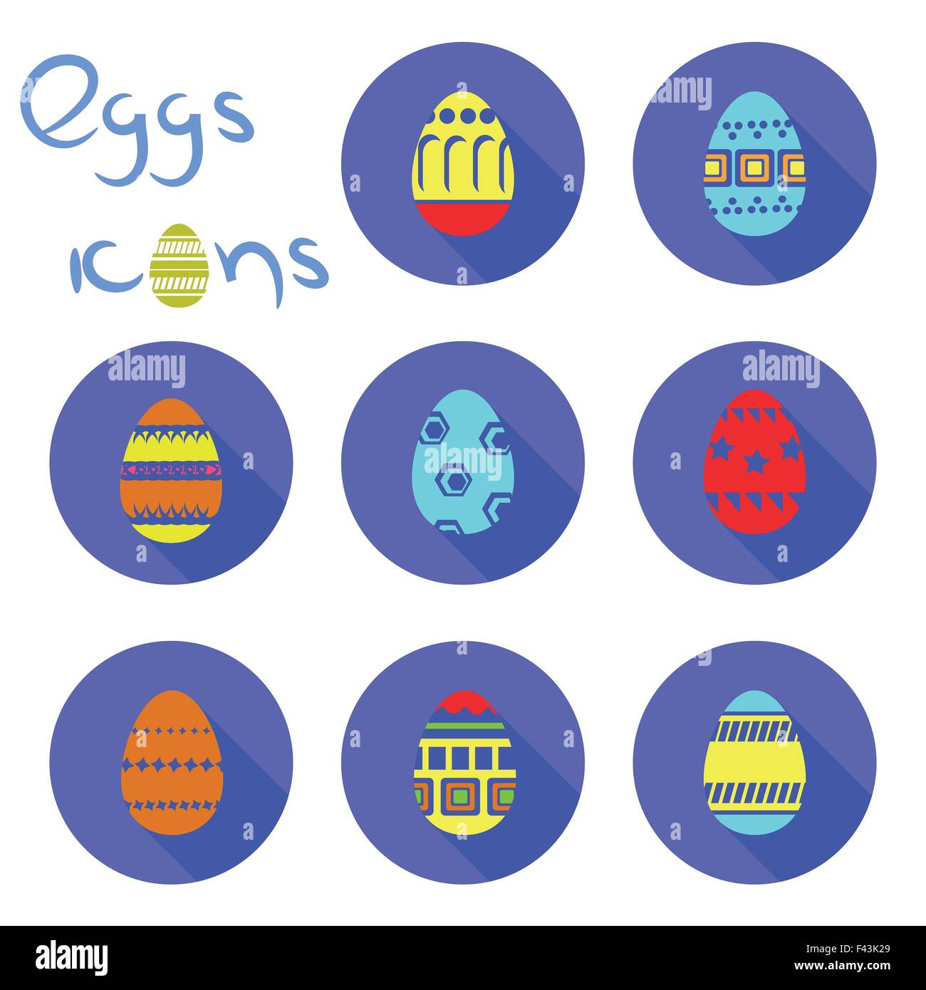 Eggs icons collection Cut Out Stock Images & Pictures - Alamy