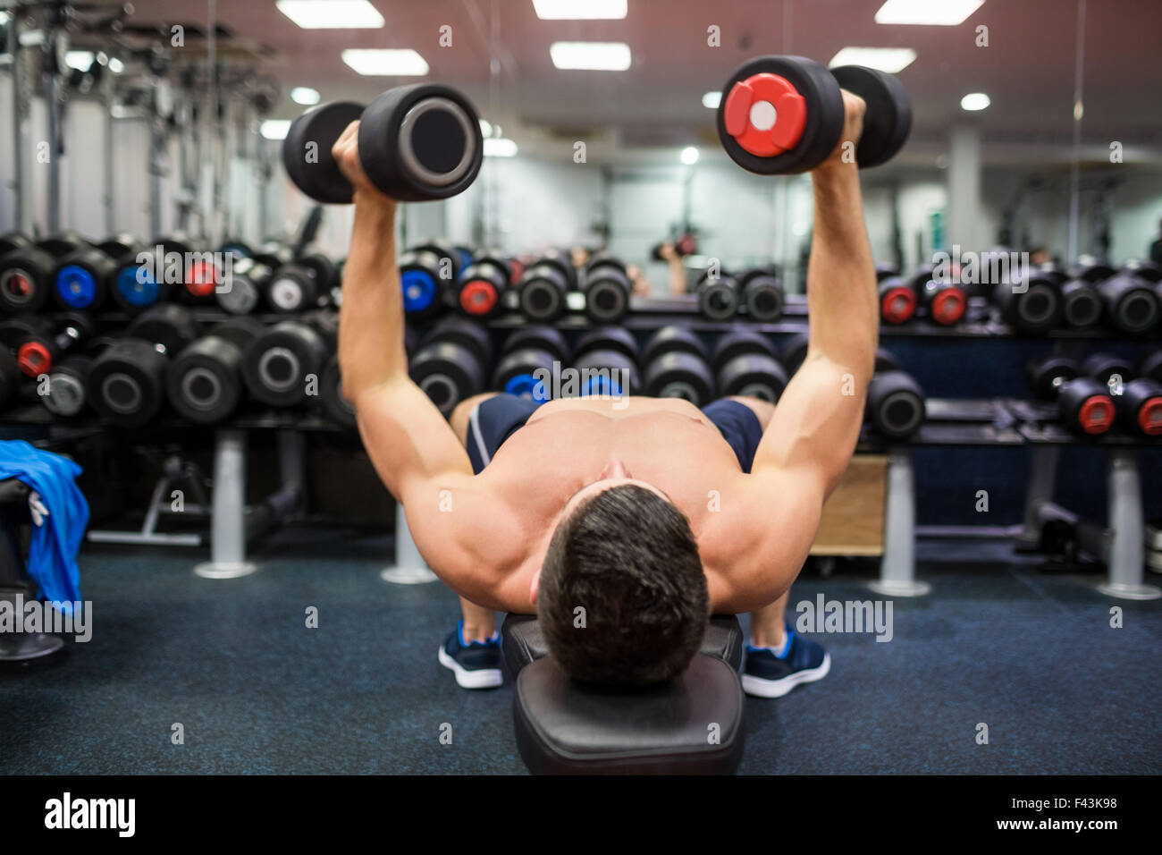 Man using weights in his workout Stock Photo - Alamy