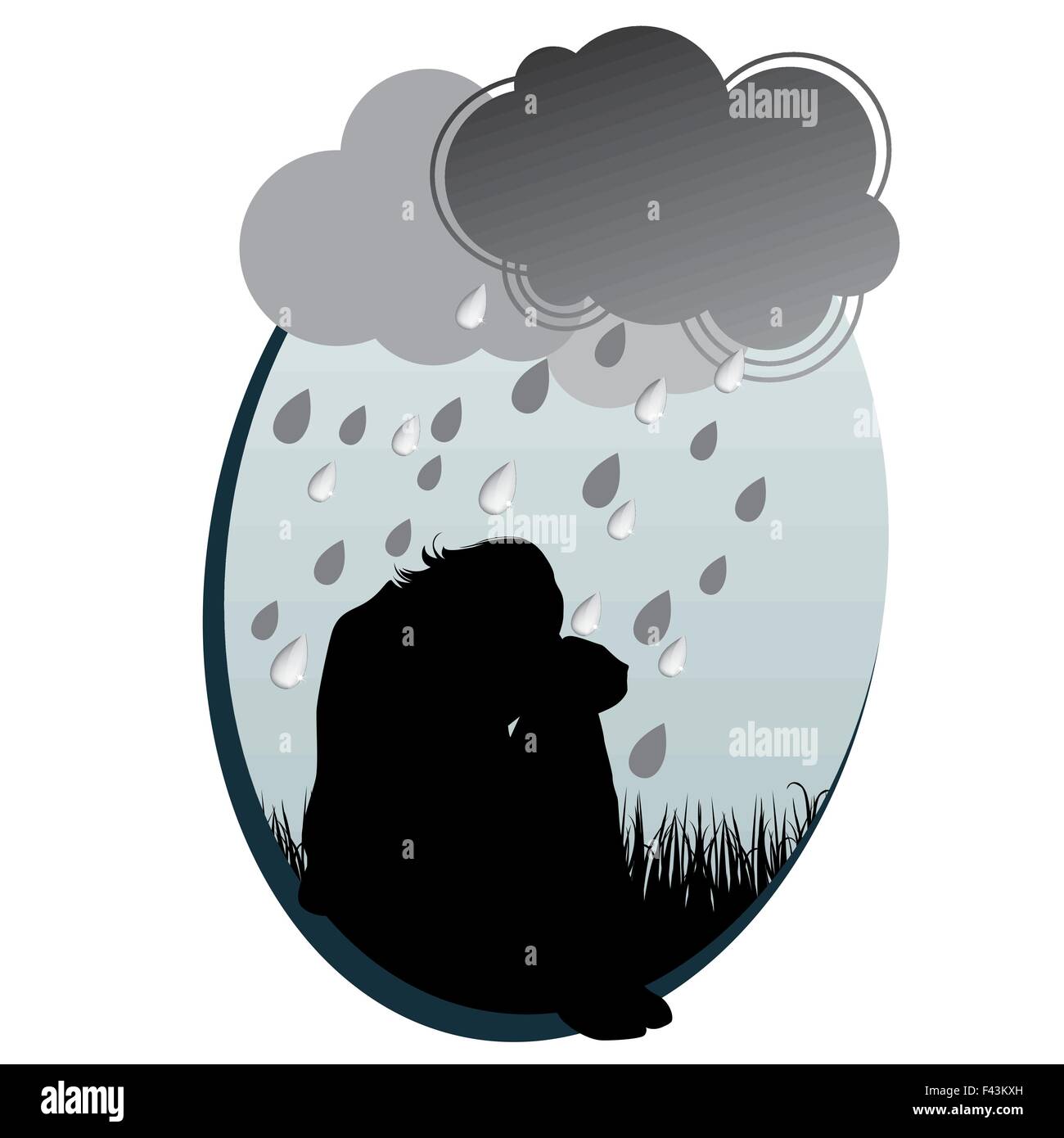 Crying woman silhouette hi-res stock photography and images - Alamy