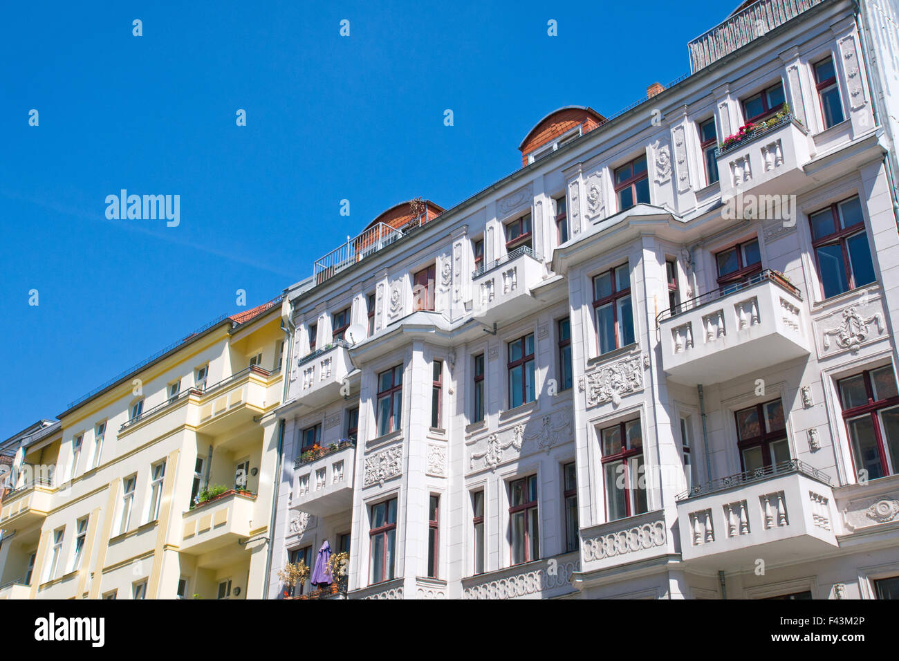 Beautiful redeveloped townhouses in Berlin on a sunny day Stock Photo ...