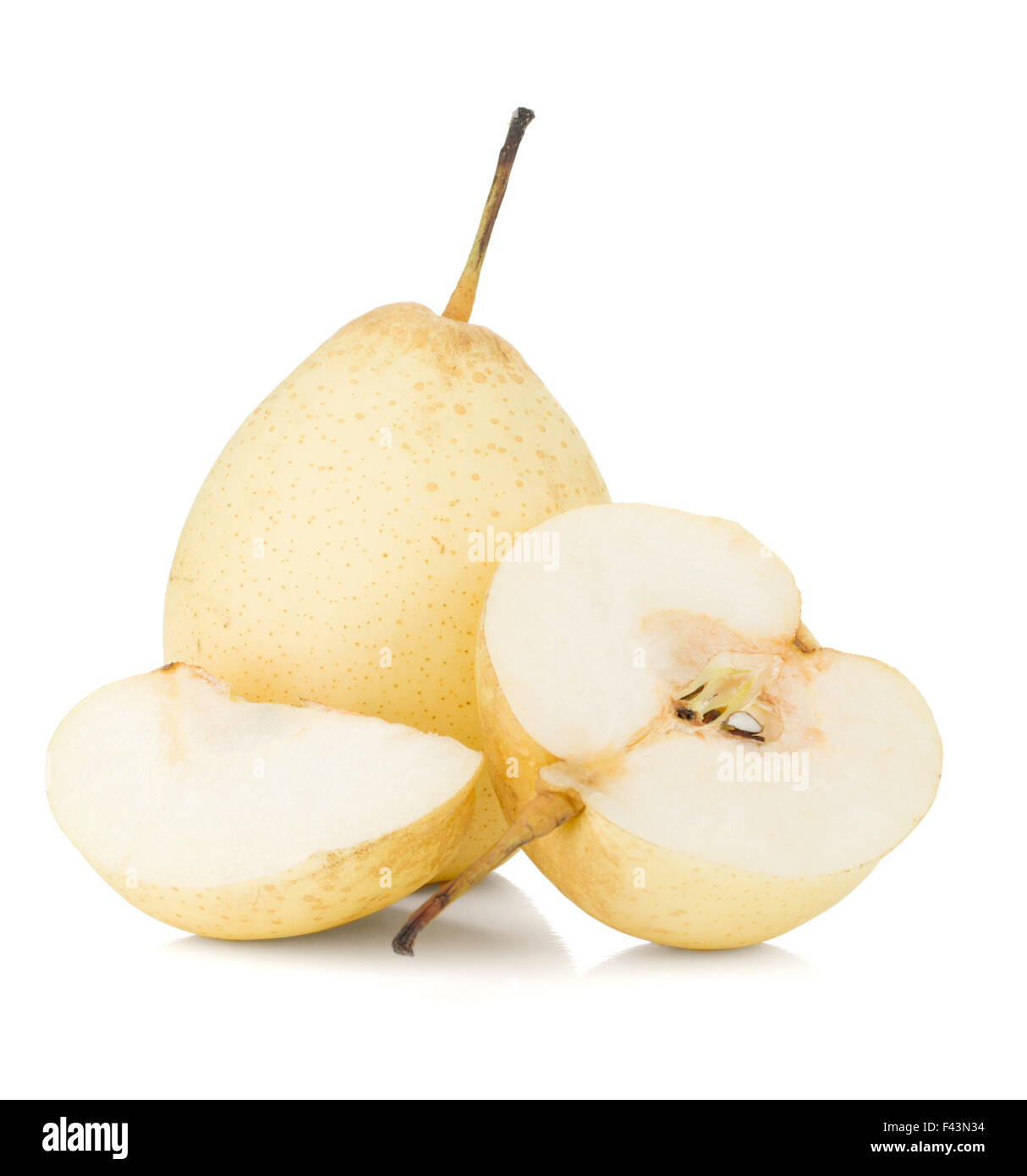 White pears. Isolated on white background Stock Photo - Alamy