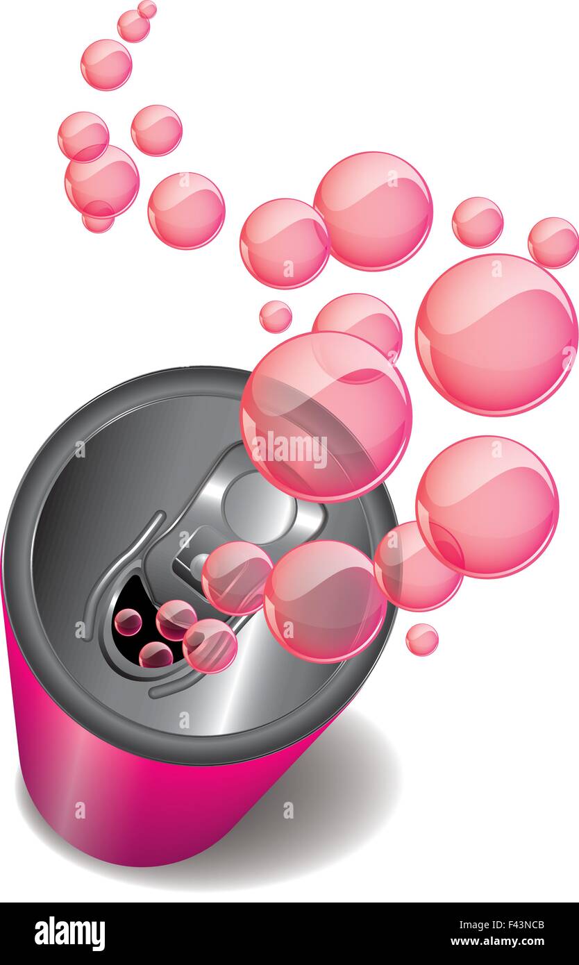 Pink can and bubbles Stock Vector Image & Art - Alamy
