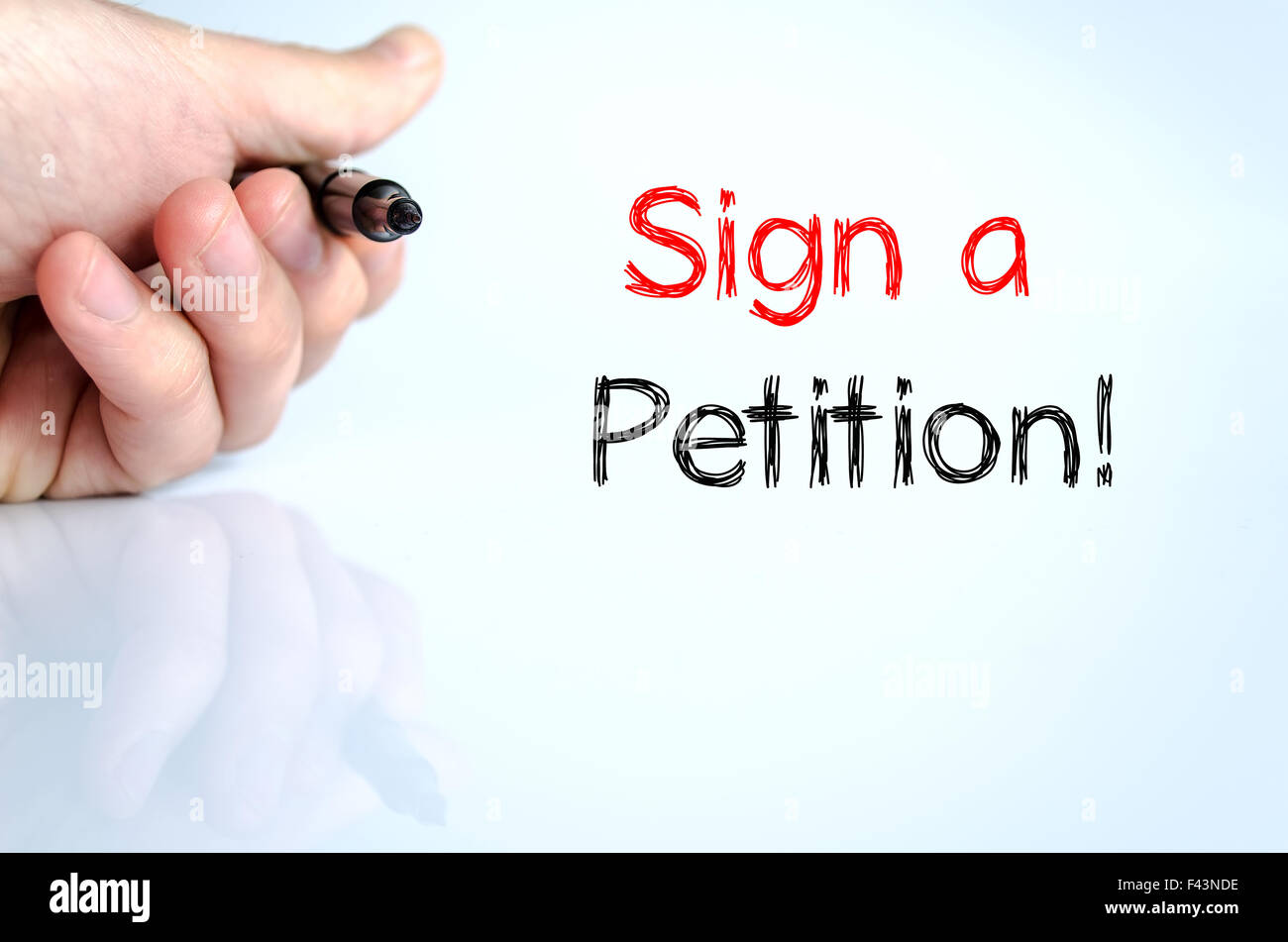 Sign a petition text concept isolated over white background Stock Photo ...