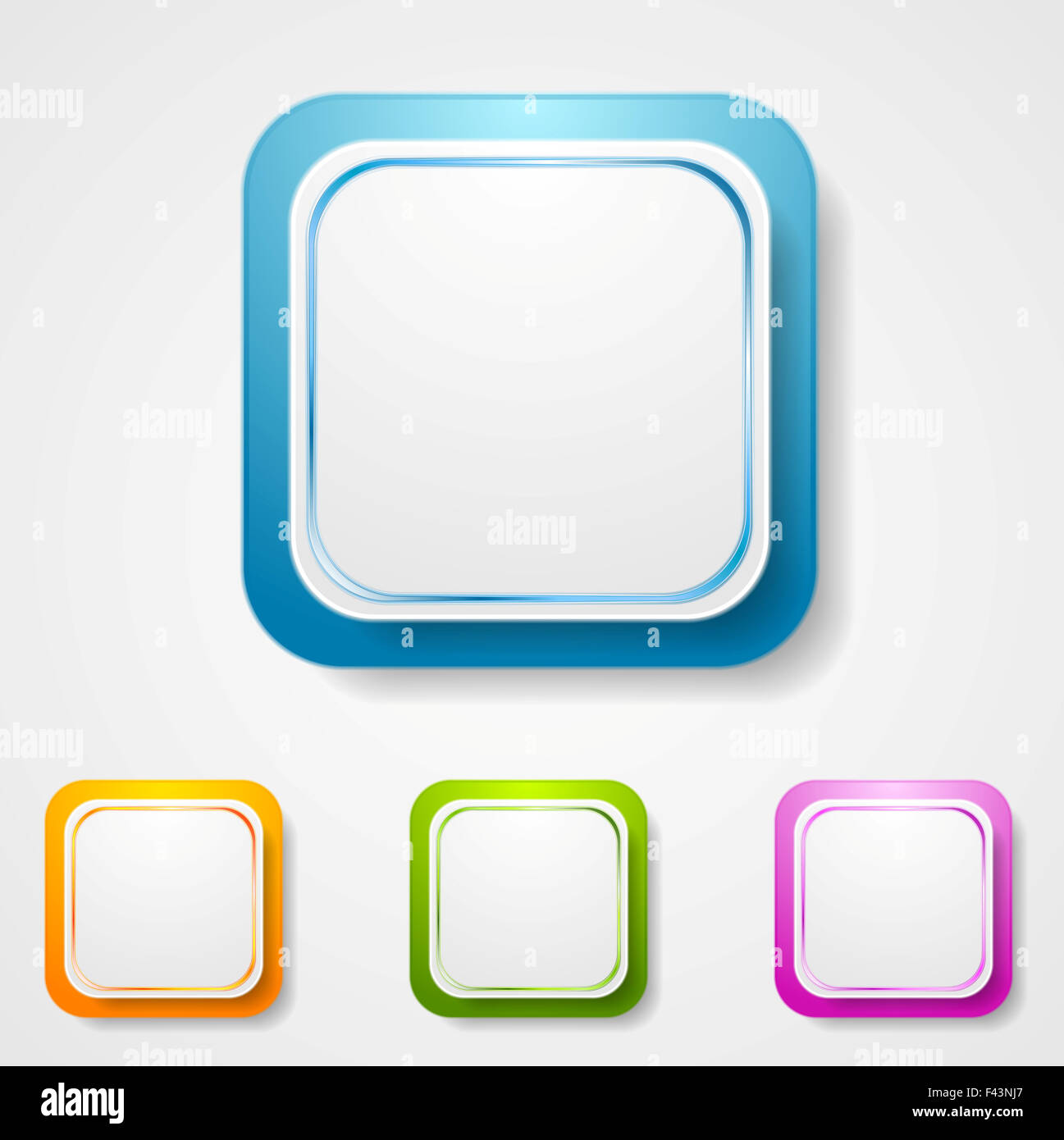 Abstract bright square stickers Stock Photo - Alamy