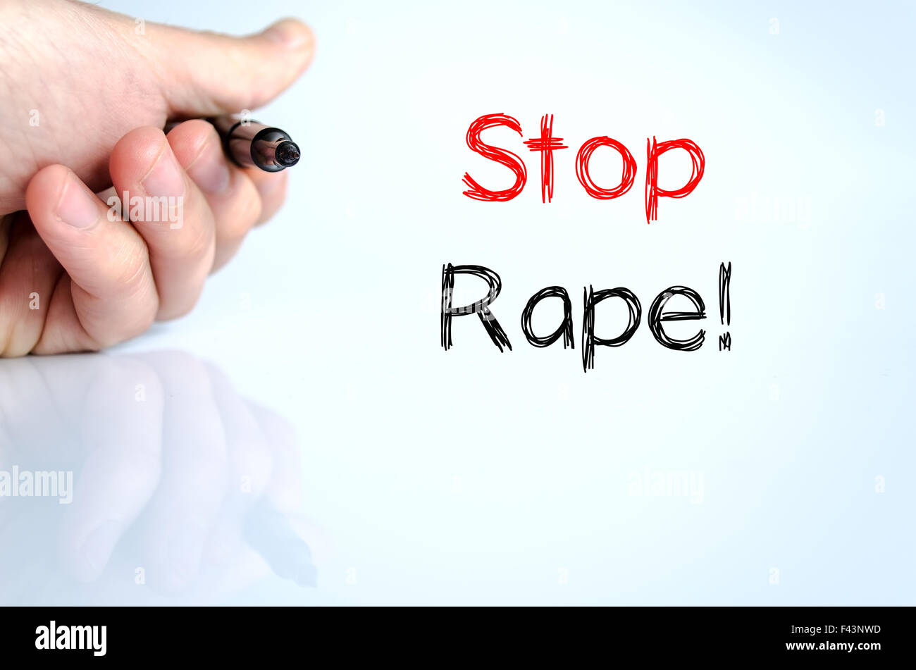 Stop rape text concept isolated over white background Stock Photo - Alamy
