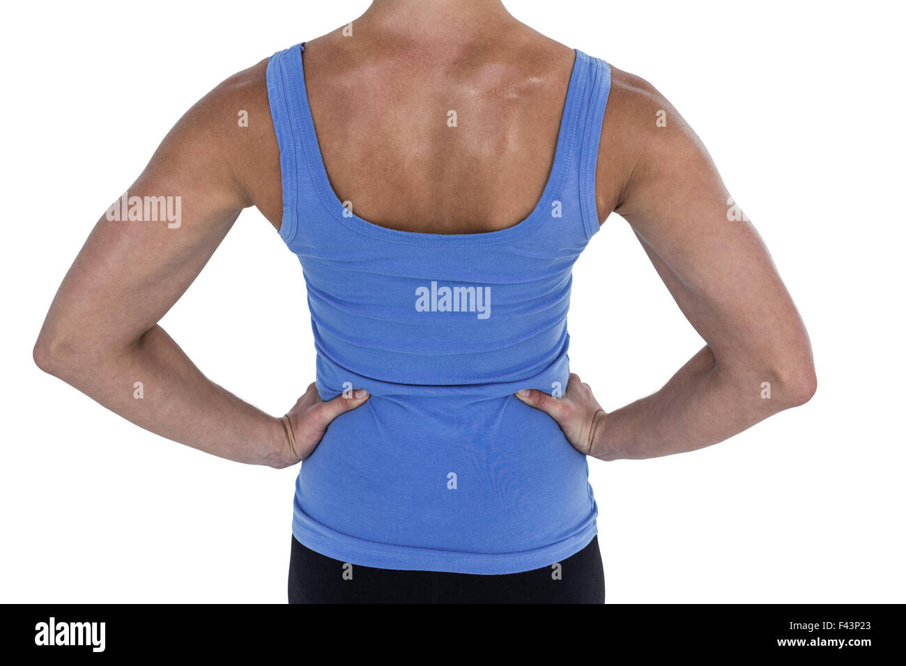 Back view of muscular woman Stock Photo - Alamy