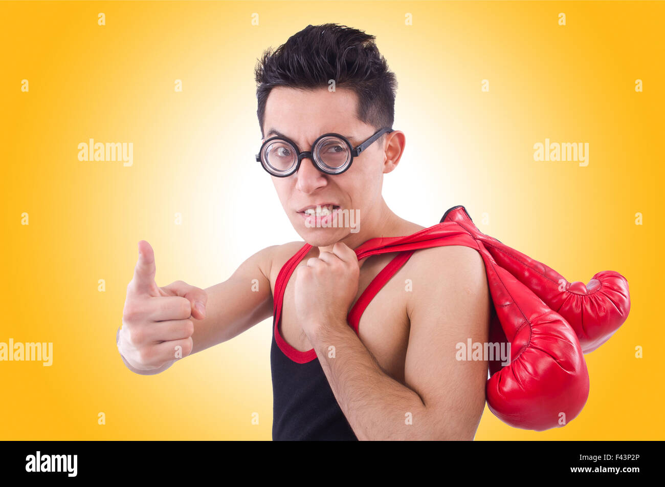 Funny boxer isolated on the white background Stock Photo - Alamy