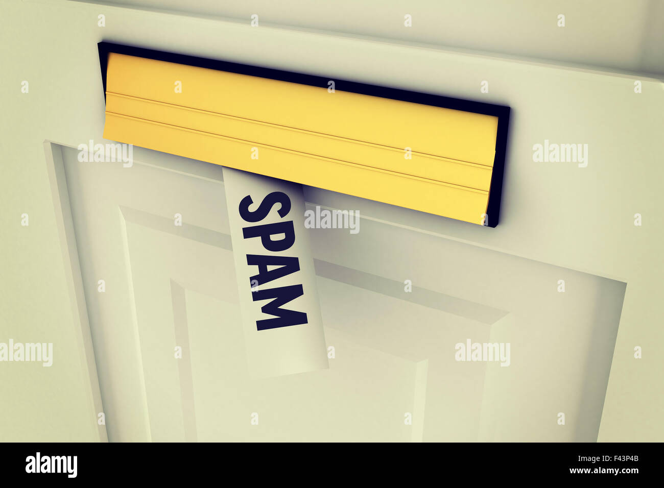 Spam against letter through post box Stock Photo - Alamy