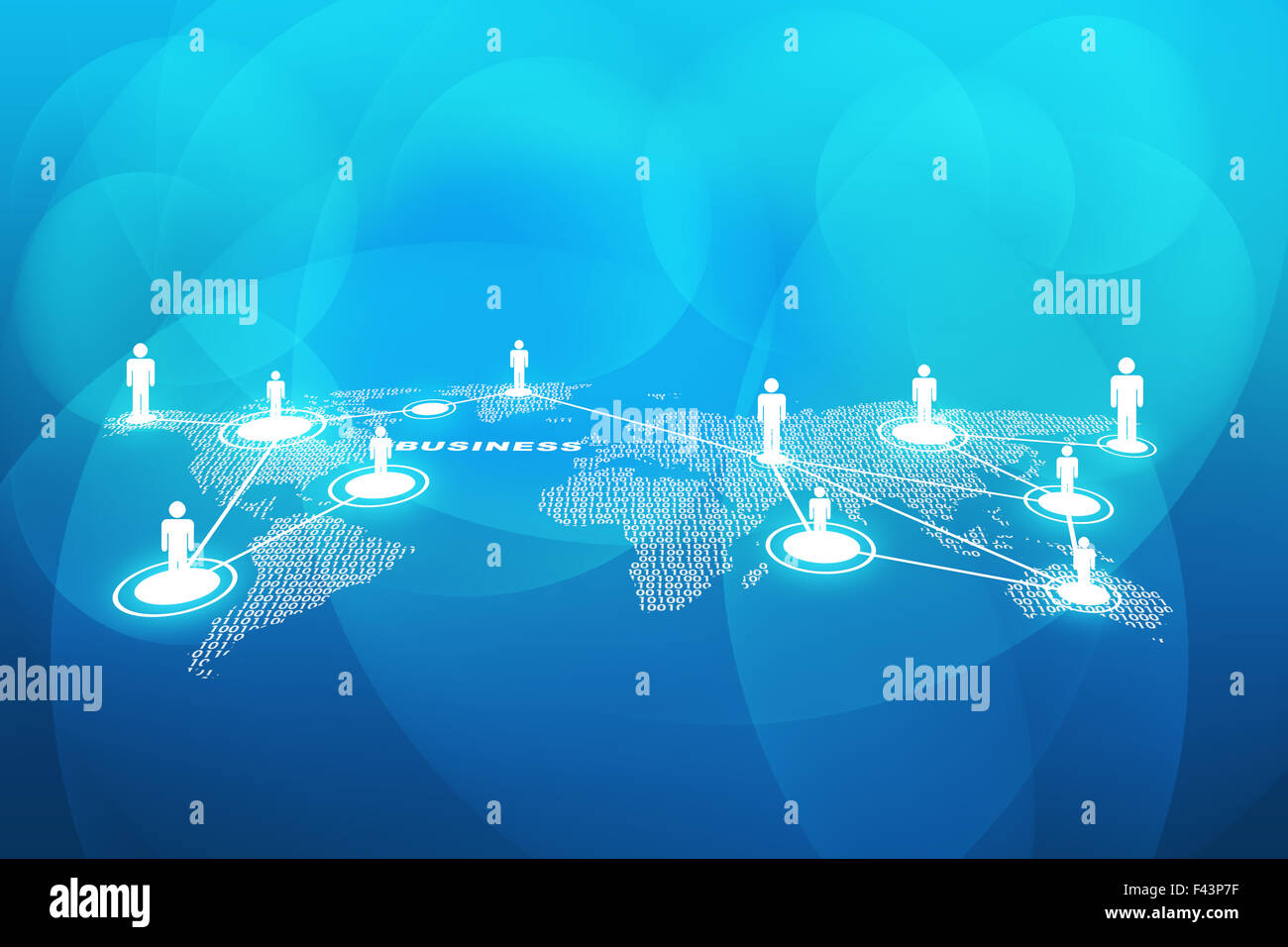 Blue abstract background with icons Stock Photo - Alamy