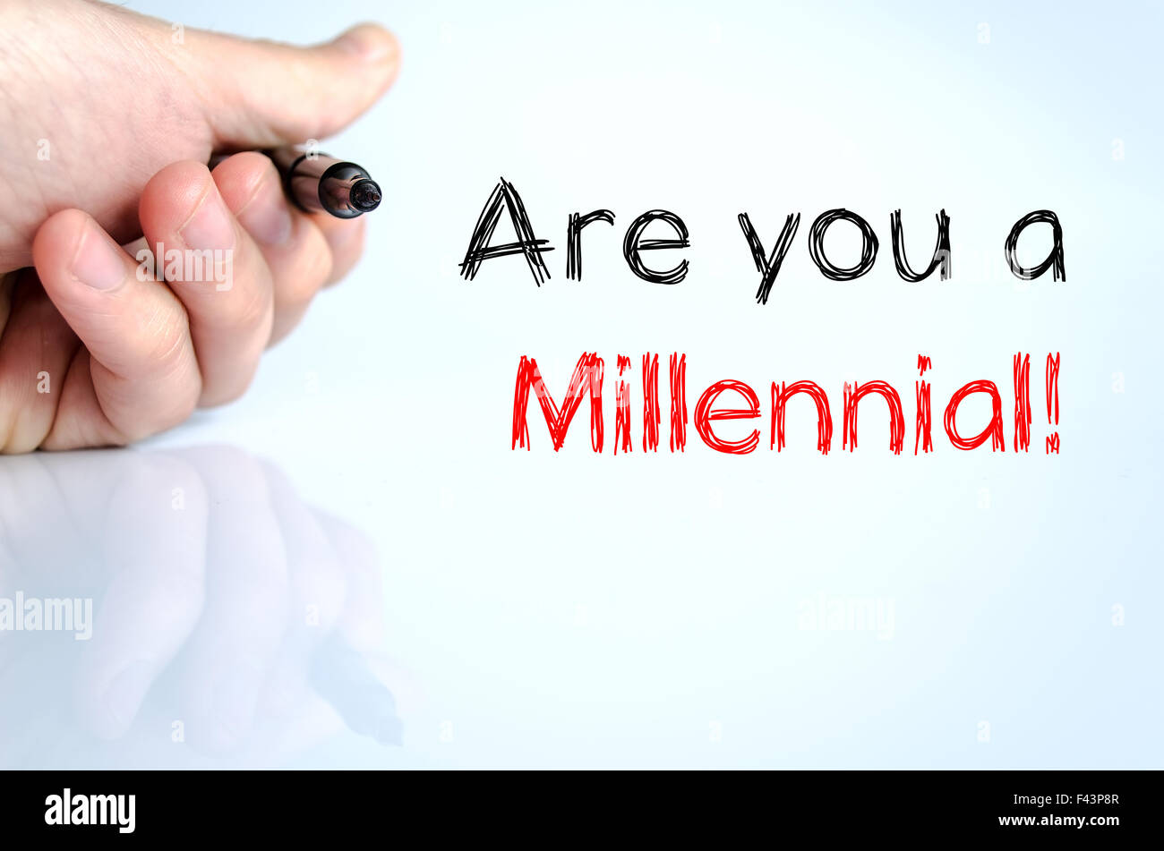 Are you a millennial text concept isolated over white background Stock ...