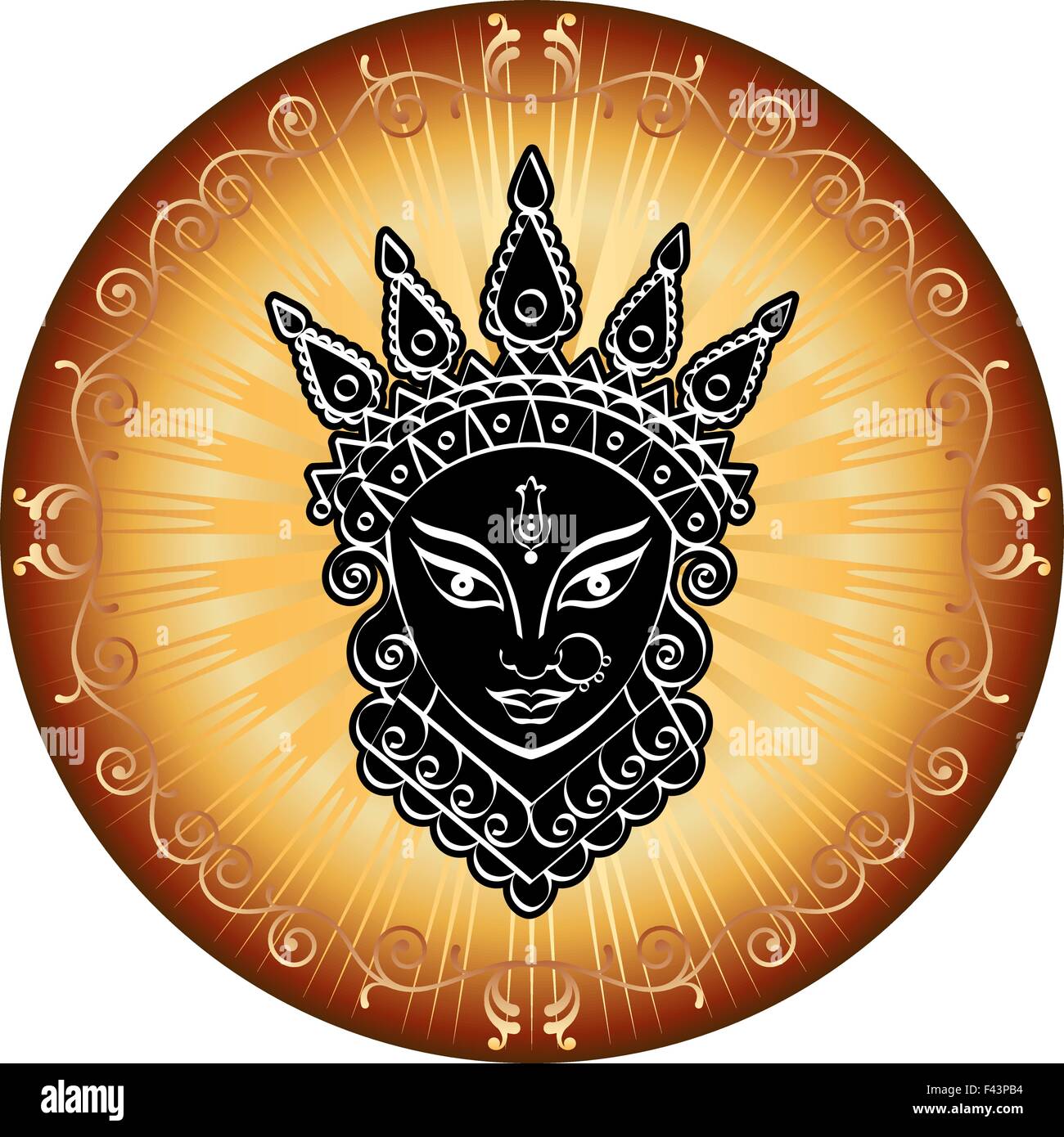 Durga Goddess of Power Vector Art Stock Vector Image & Art - Alamy