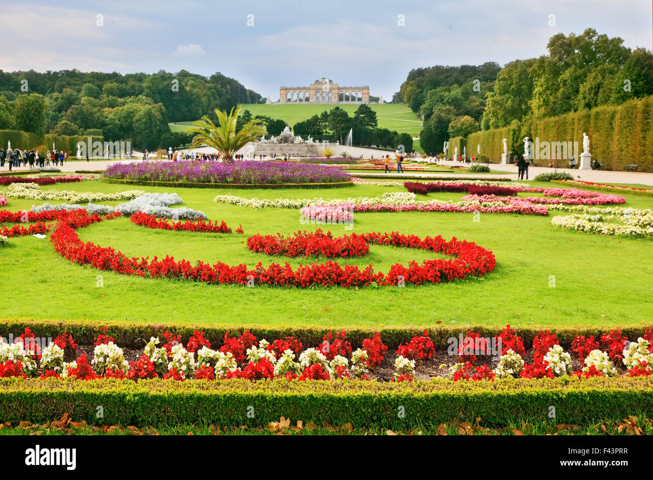 Area with flower beds Stock Photo - Alamy
