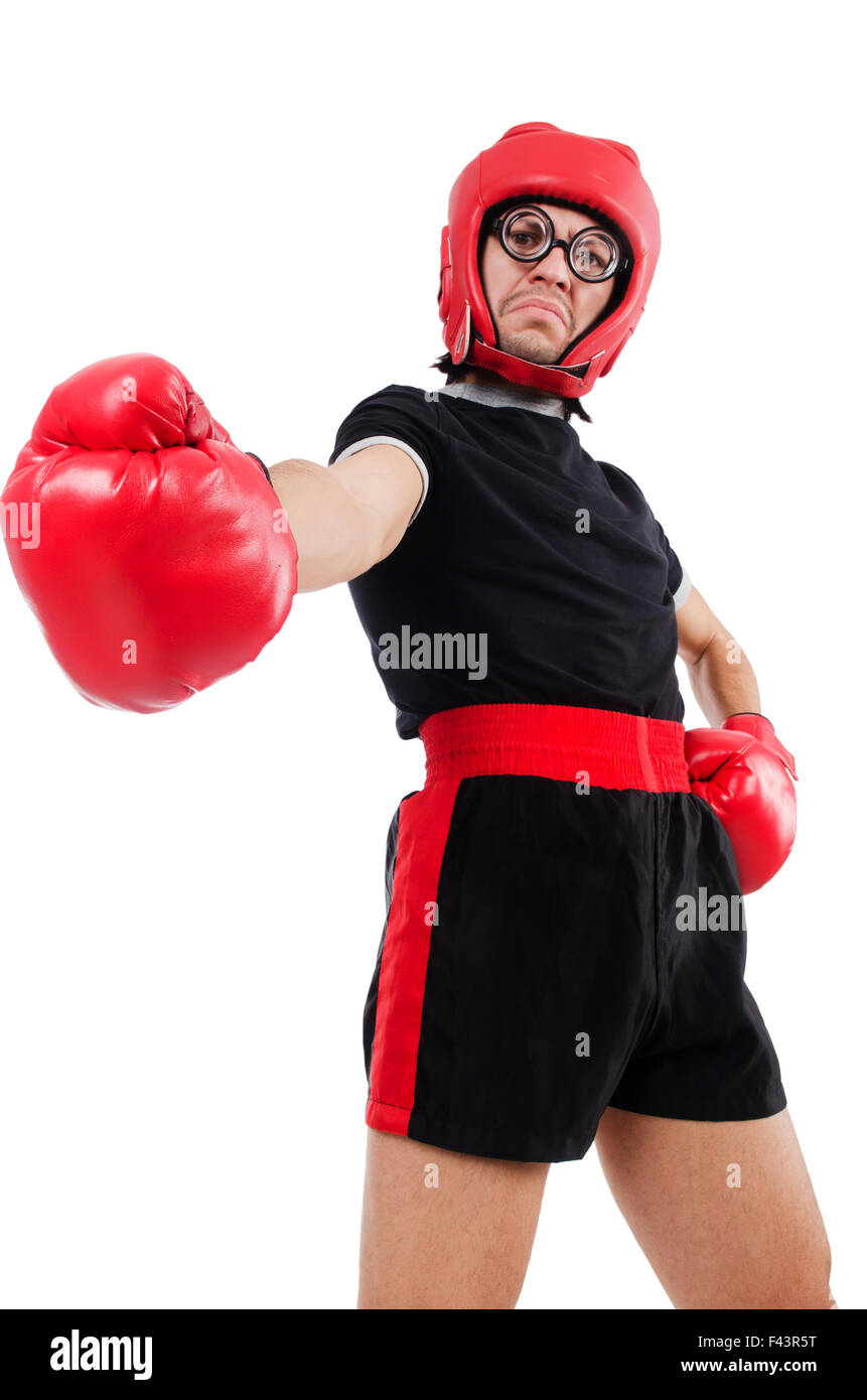 Funny boxer isolated on the white Stock Photo - Alamy