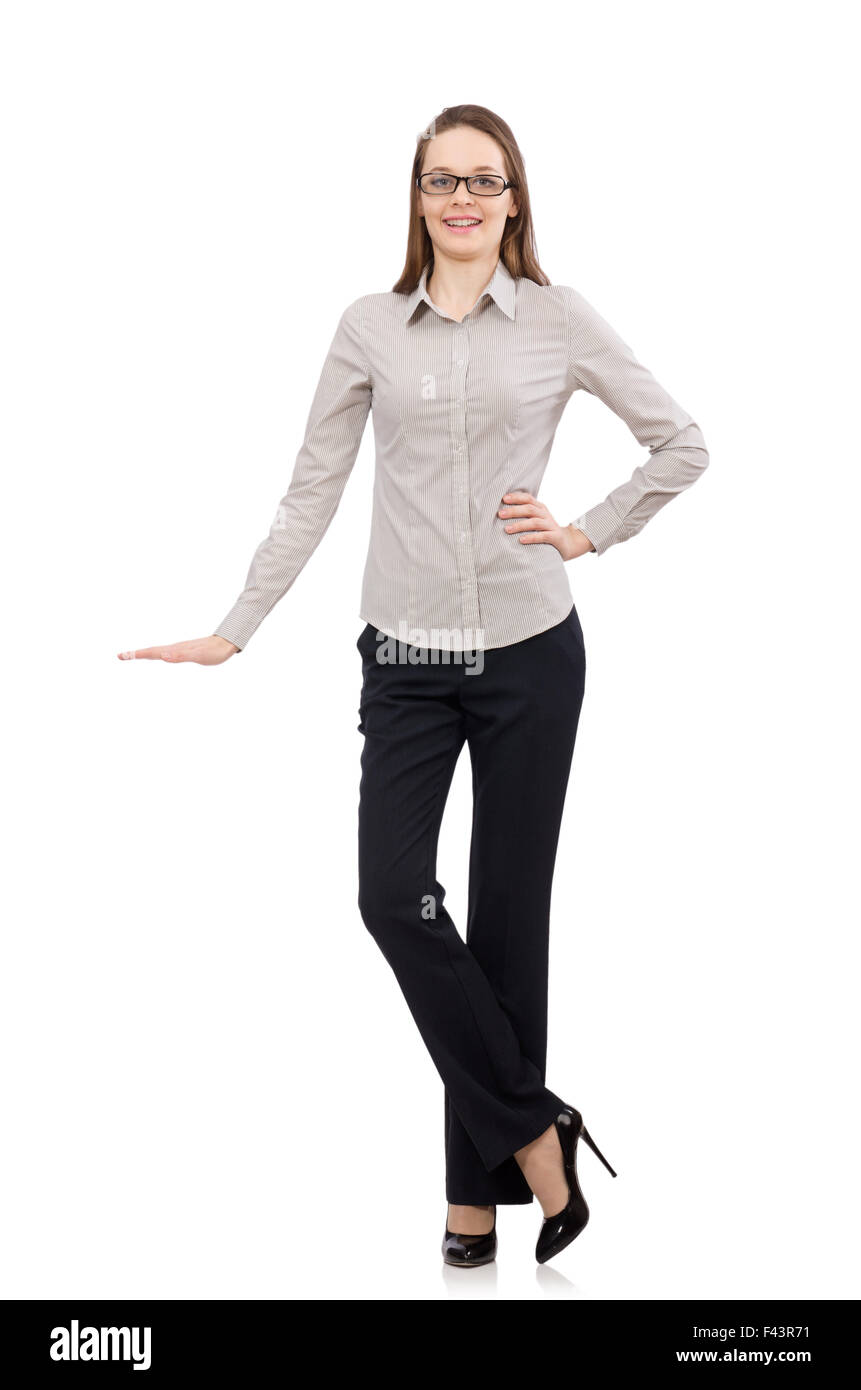Working lady isolated on white Stock Photo - Alamy
