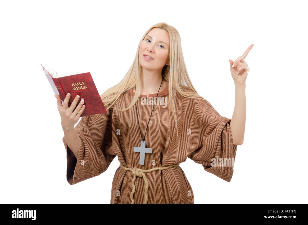 Female prayer isolated on white Stock Photo - Alamy