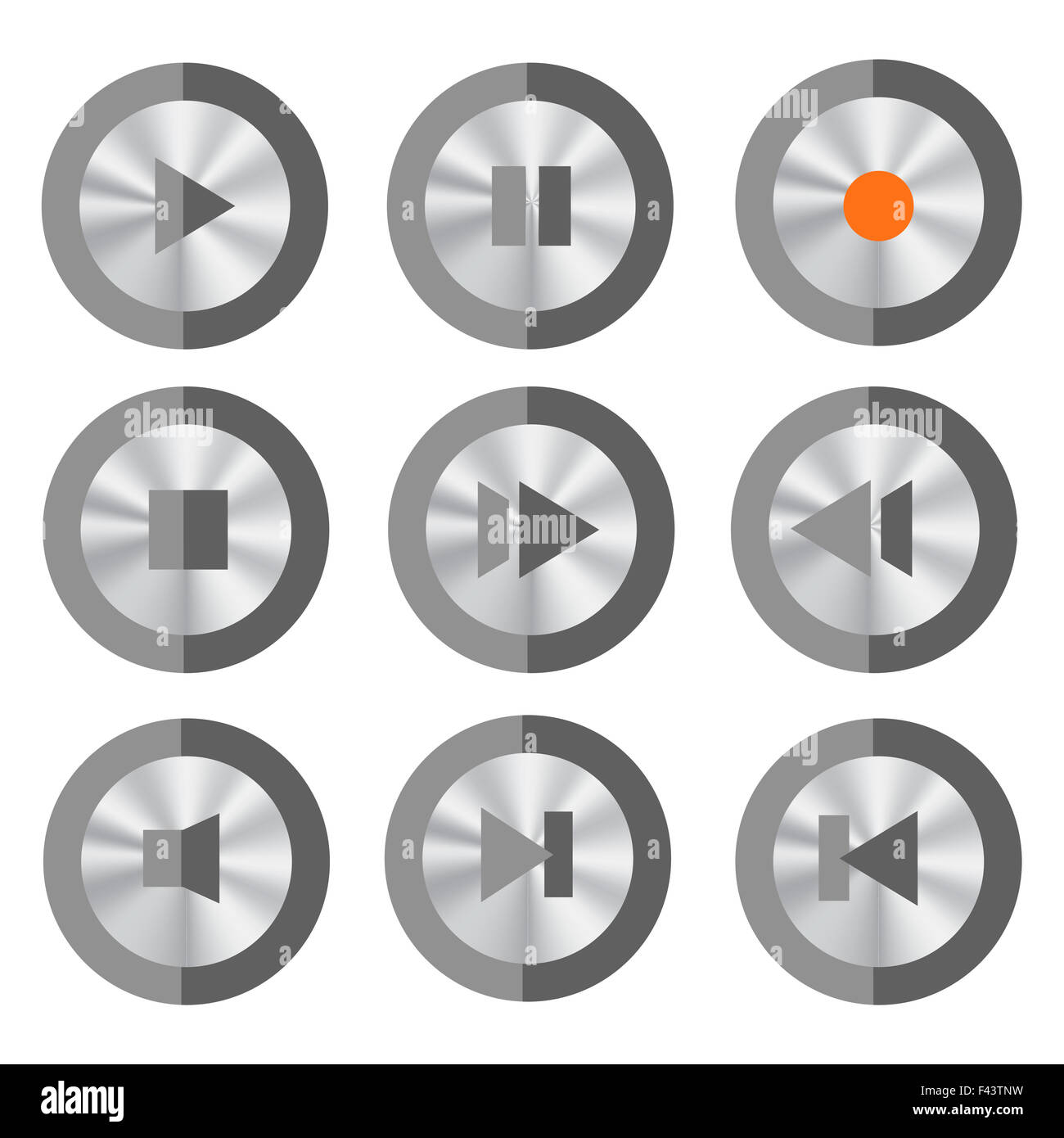 Audio buttons icon set Cut Out Stock Images & Pictures - Alamy